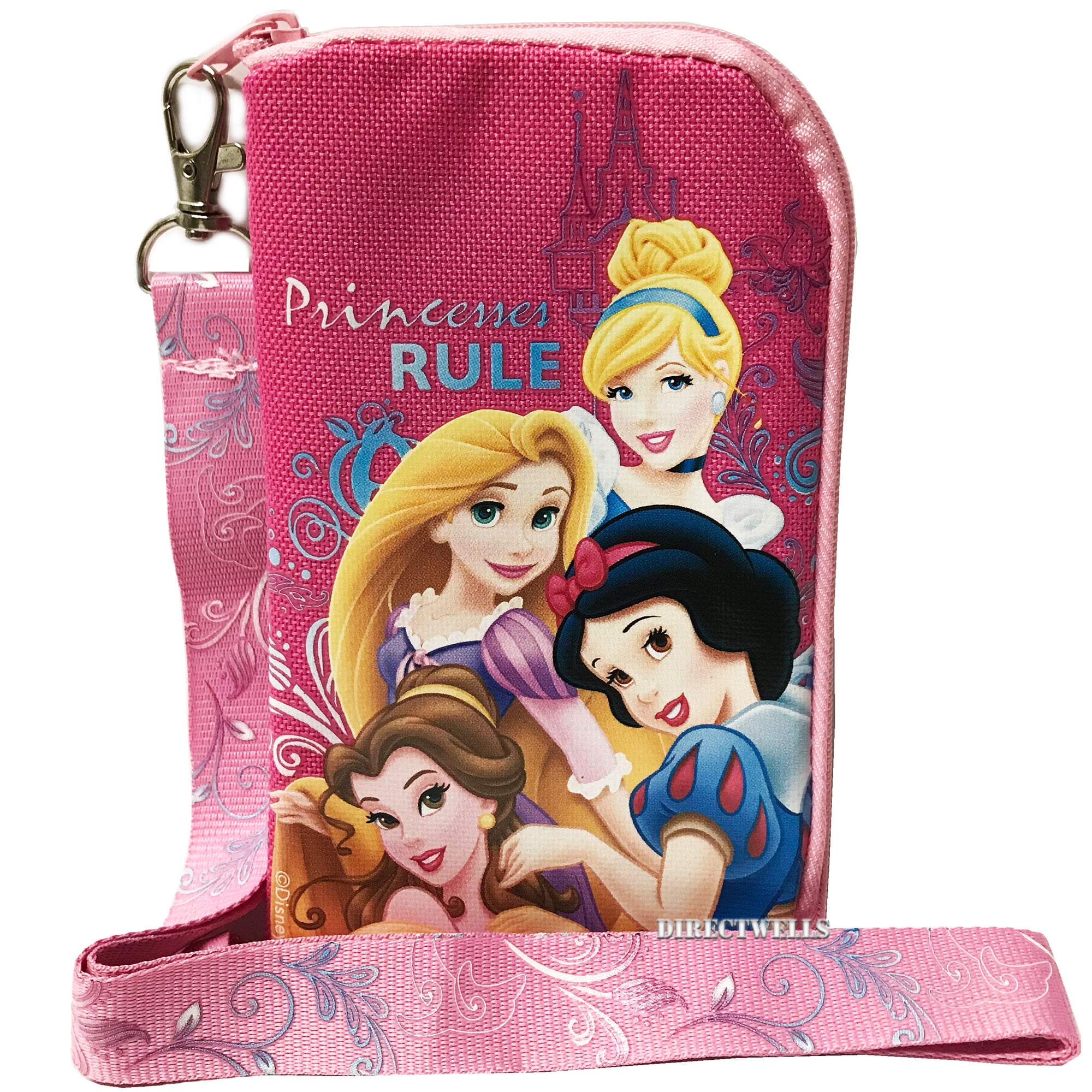 Disney Princess Hot Pink Lanyard with Detachable Cellphone Case Or Coin ...