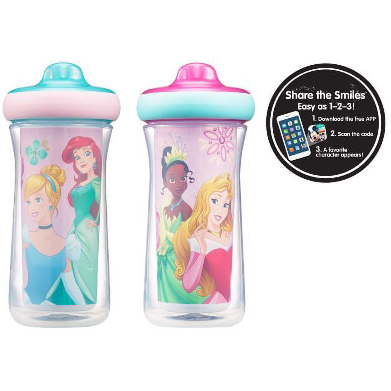 Disney Princess ImaginAction Insulated Hard Spout Leak Proof Sippy Cups ...
