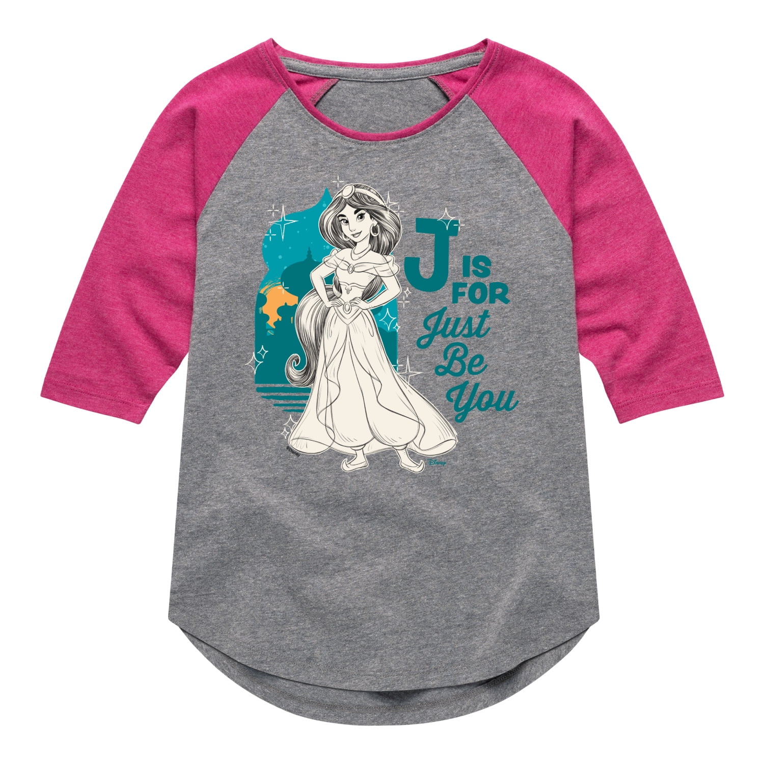 Disney Princess - J Is For Just Be You - Toddler & Youth Girls Raglan ...