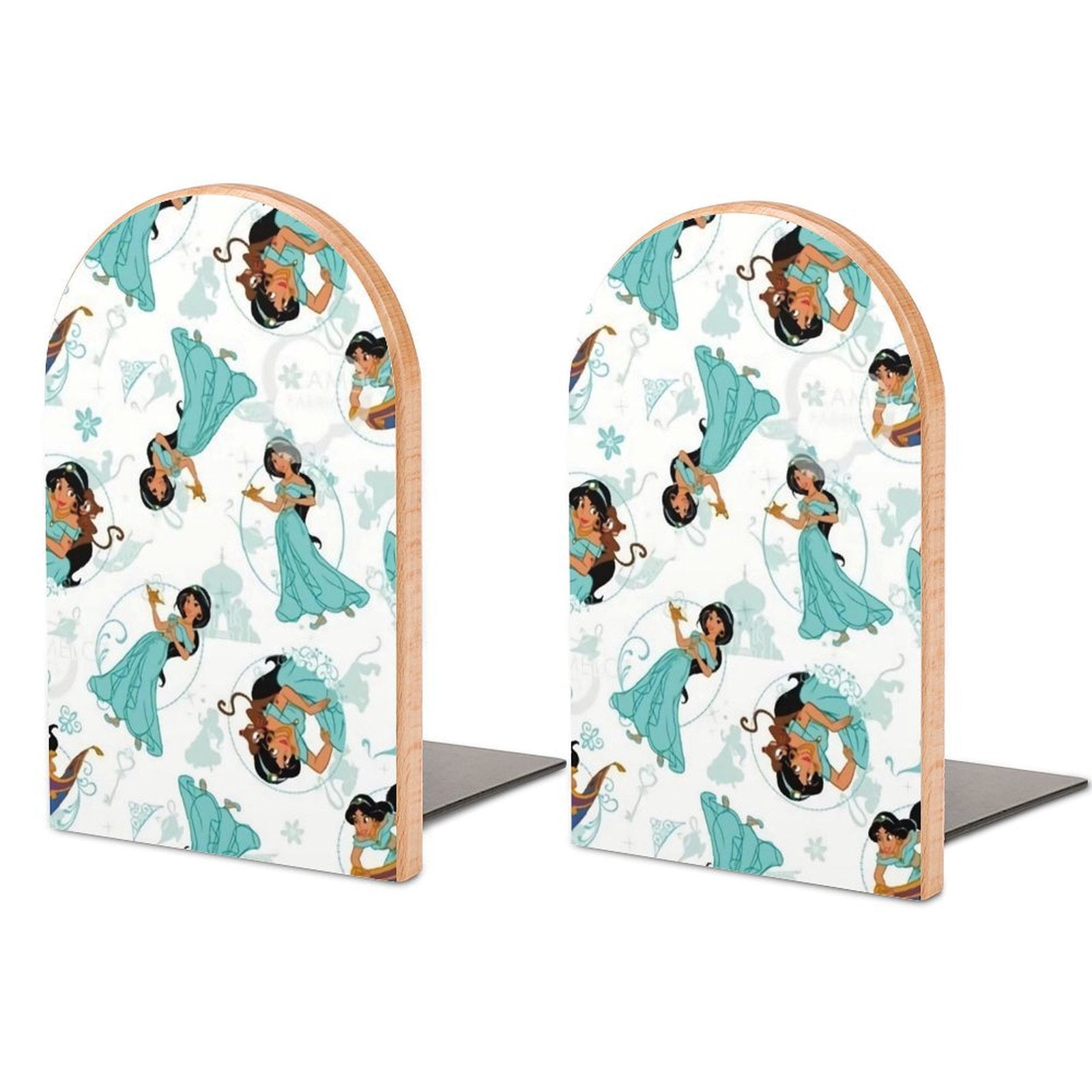 Disney Princess Jasmine Book Ends,Wood Bookends for Shelves to Hold ...