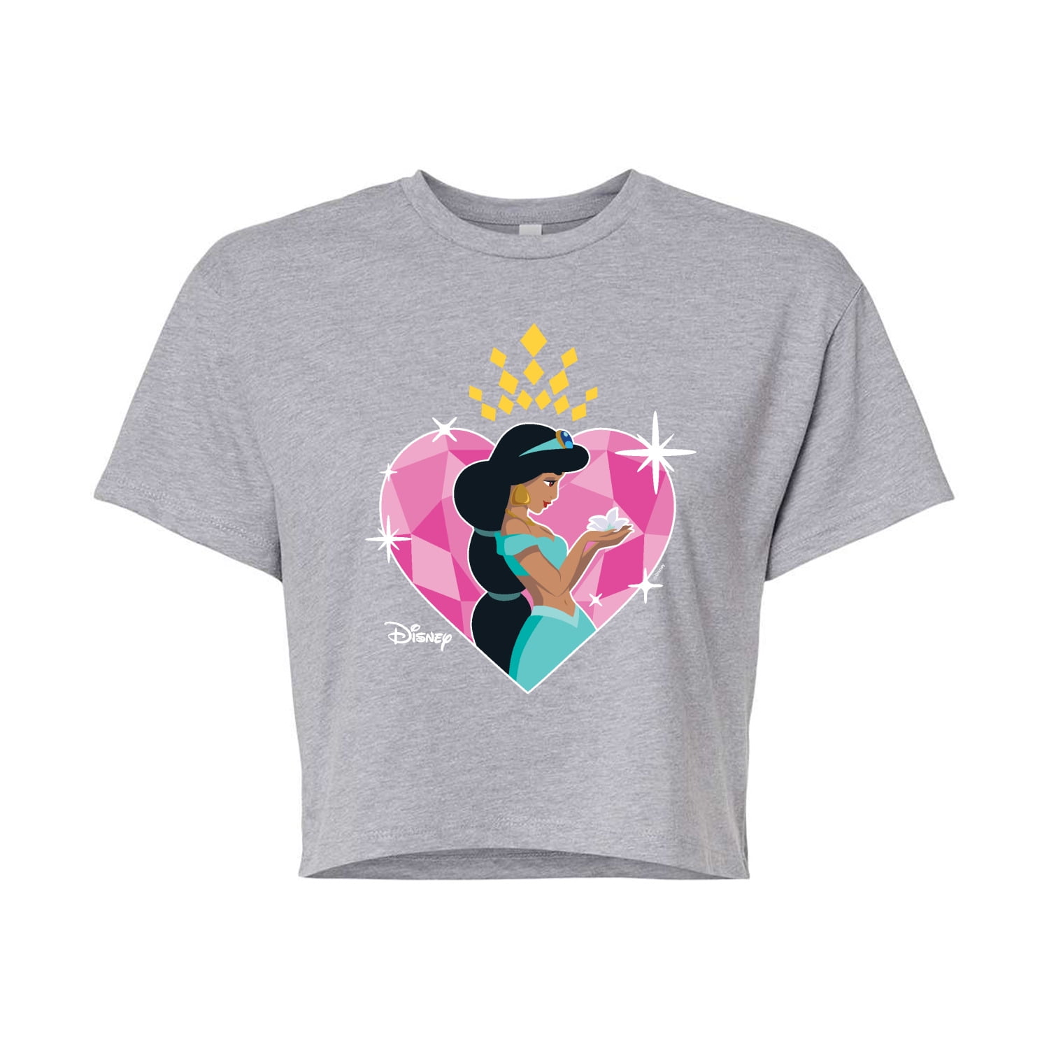 Disney Princess - Jasmine Heart - Junior's Cropped Tee - Walmart.com