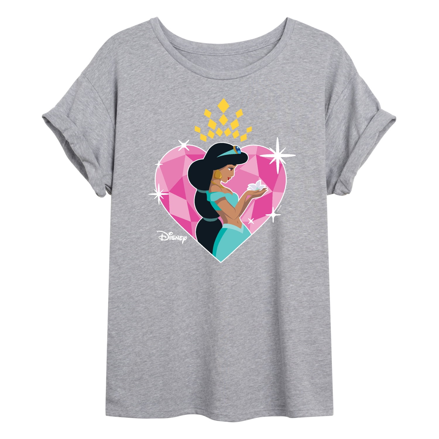 Disney Princess - Jasmine Heart - Women's Oversized Tee - Walmart.com