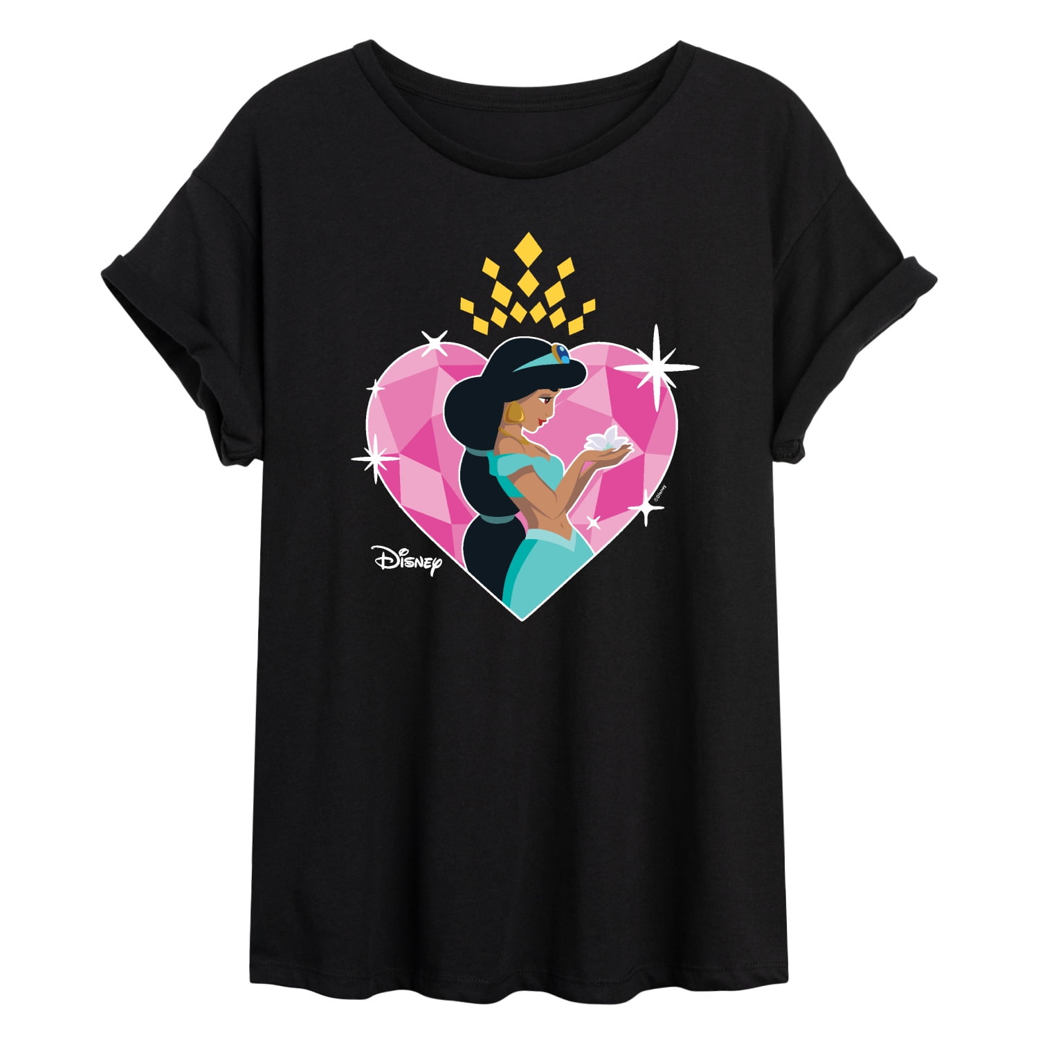 Disney Princess - Jasmine Heart - Women's Oversized Tee - Walmart.com