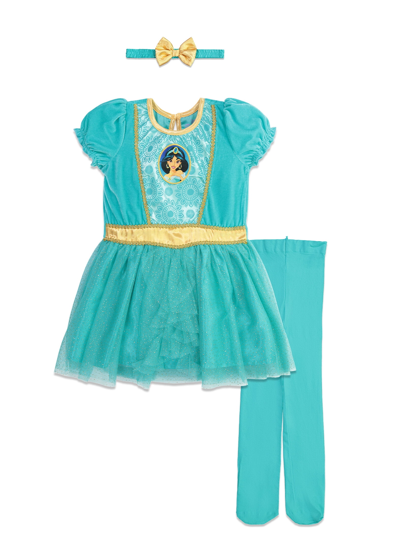 Disney Princess Jasmine Infant Baby Girls Dress Tights and Headband 3 ...