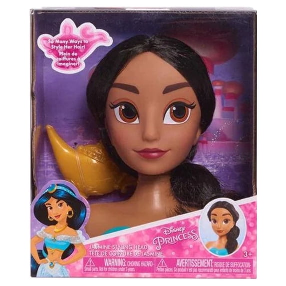 Disney, Jasmine Styling Head, Doll Height 5.5 inch, Hair Styling Set ...