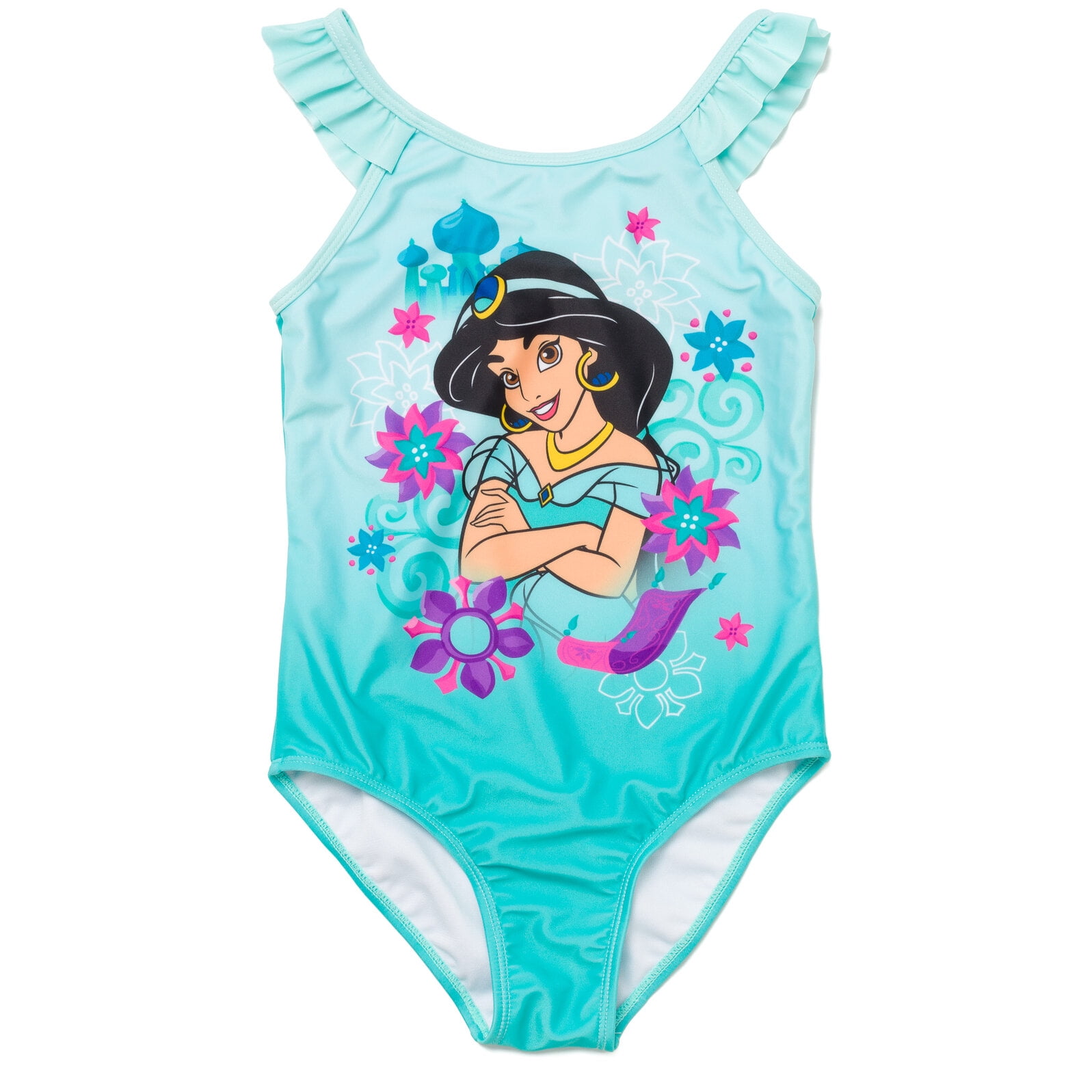Disney Princess Jasmine Toddler Girls One Piece Bathing Suit Green 2T ...