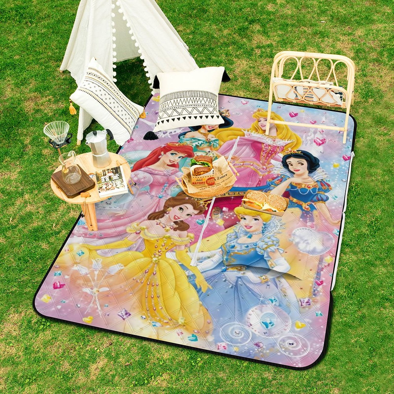 Disney&Princess Jewels Picnic Blanket Outdoor Extra Large Picnic Mat 59 ...