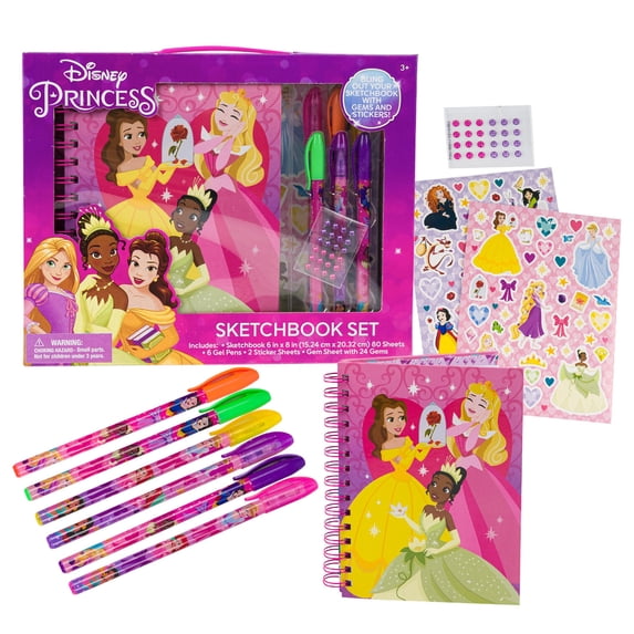 Disney Princess Journal Notebook Set - Includes 80 Sheets Sketchbook ...