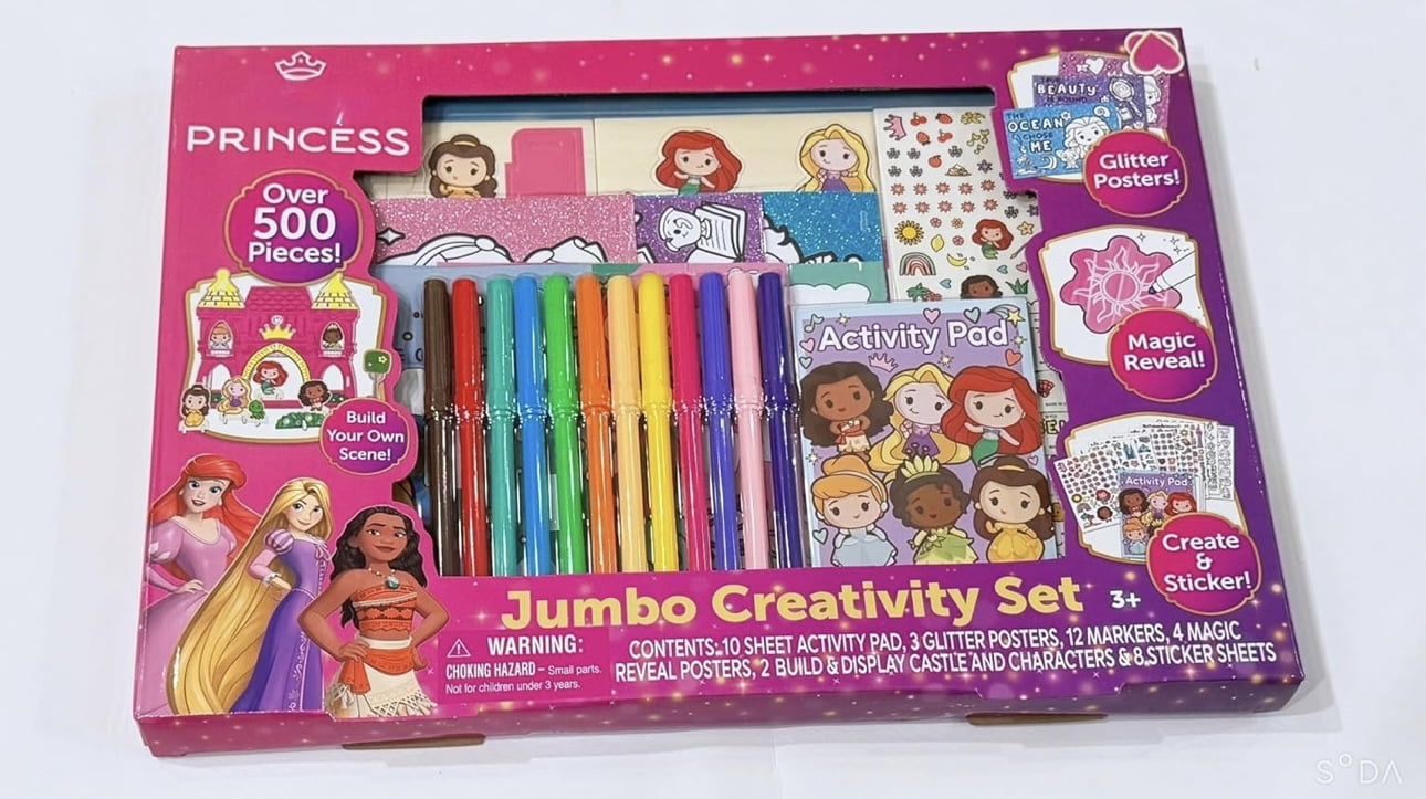 Disney Princess Jumbo Creativity Set include 10 sheet activity pad, 3 ...