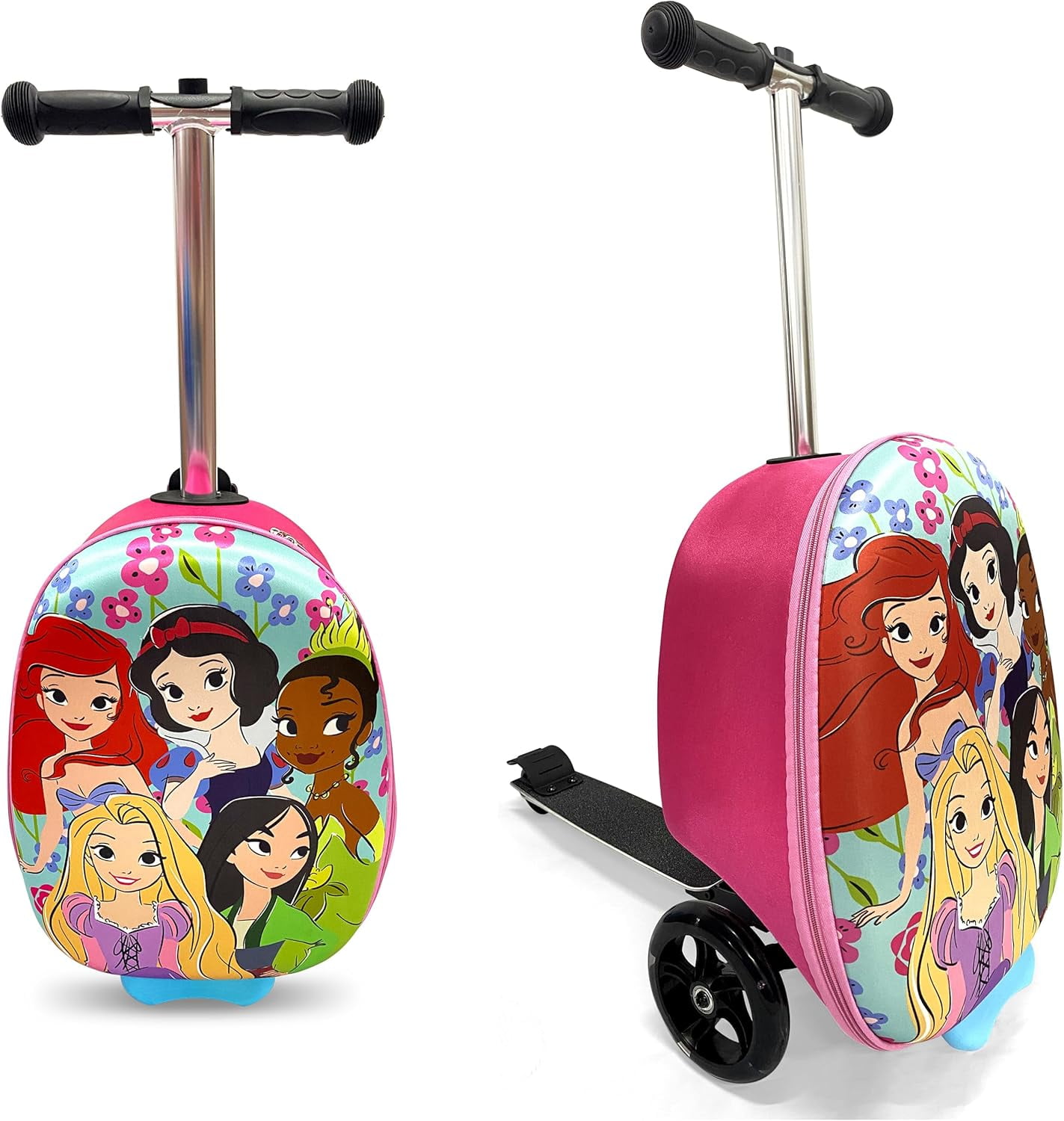 Disney Princess Kids Ride-On Scooter Carry-On Suitcase with LED Wheels ...
