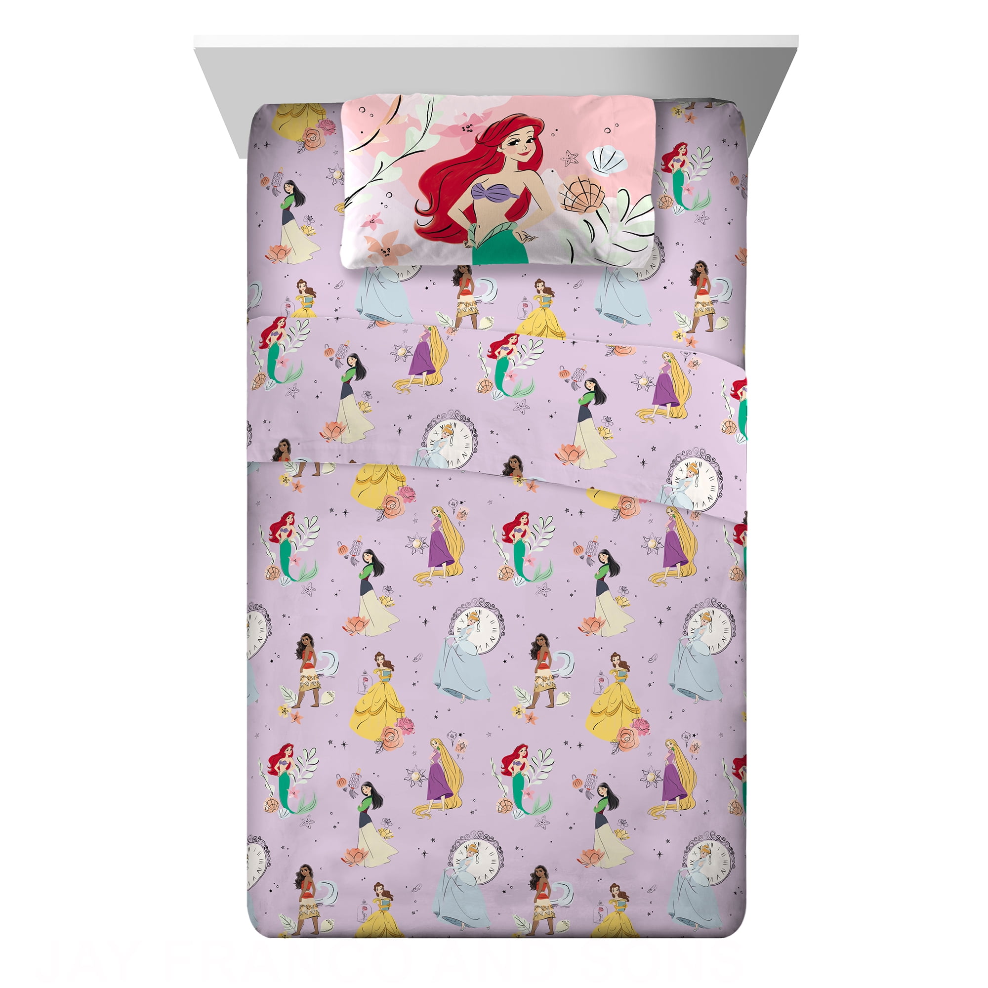 Disney Princess Kids 3 Piece Purple Sheet Set, Twin - Walmart.com