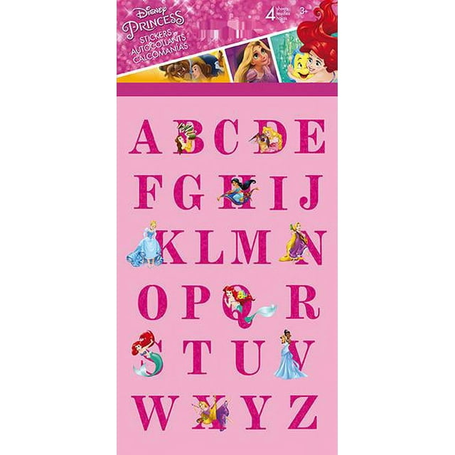 Disney Princess - Letters Standard Sticker - 4 sheet - Walmart.com