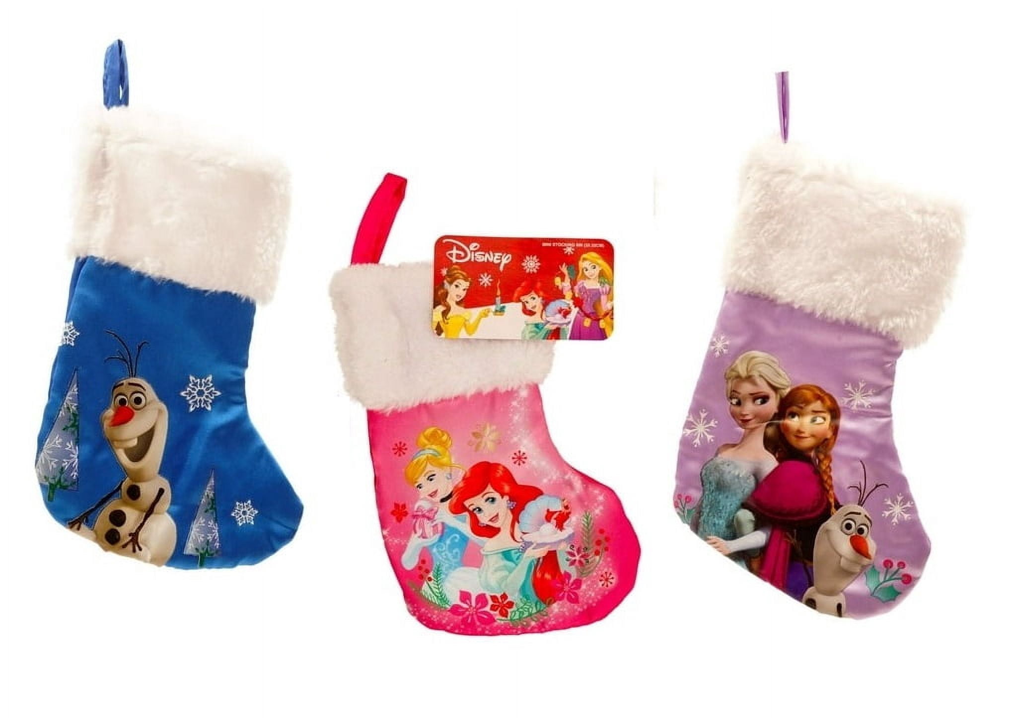 Disney Princess Licensed Mini Stockings (3 Pack, 7 x 5 in) Frozen Olaf ...
