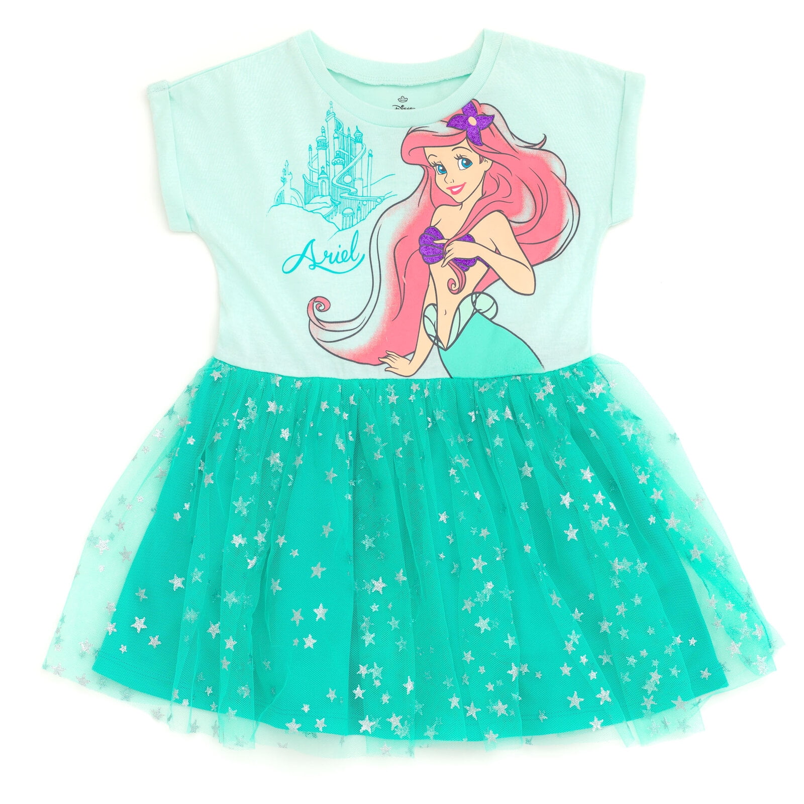 Disney Princess Little Mermaid Ariel Mesh Dress Toddler to Big Kid ...