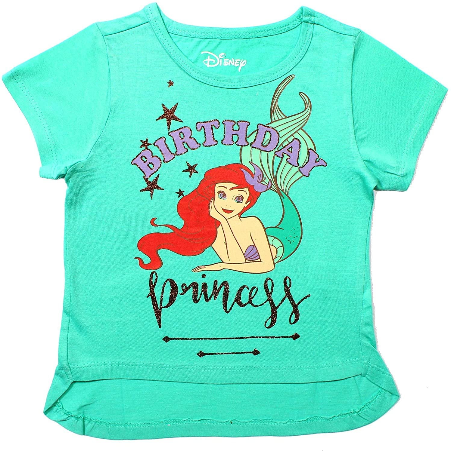 Disney Princess Little Mermaid Girl's Birthday Blouse Tee Shirt, Scoop ...