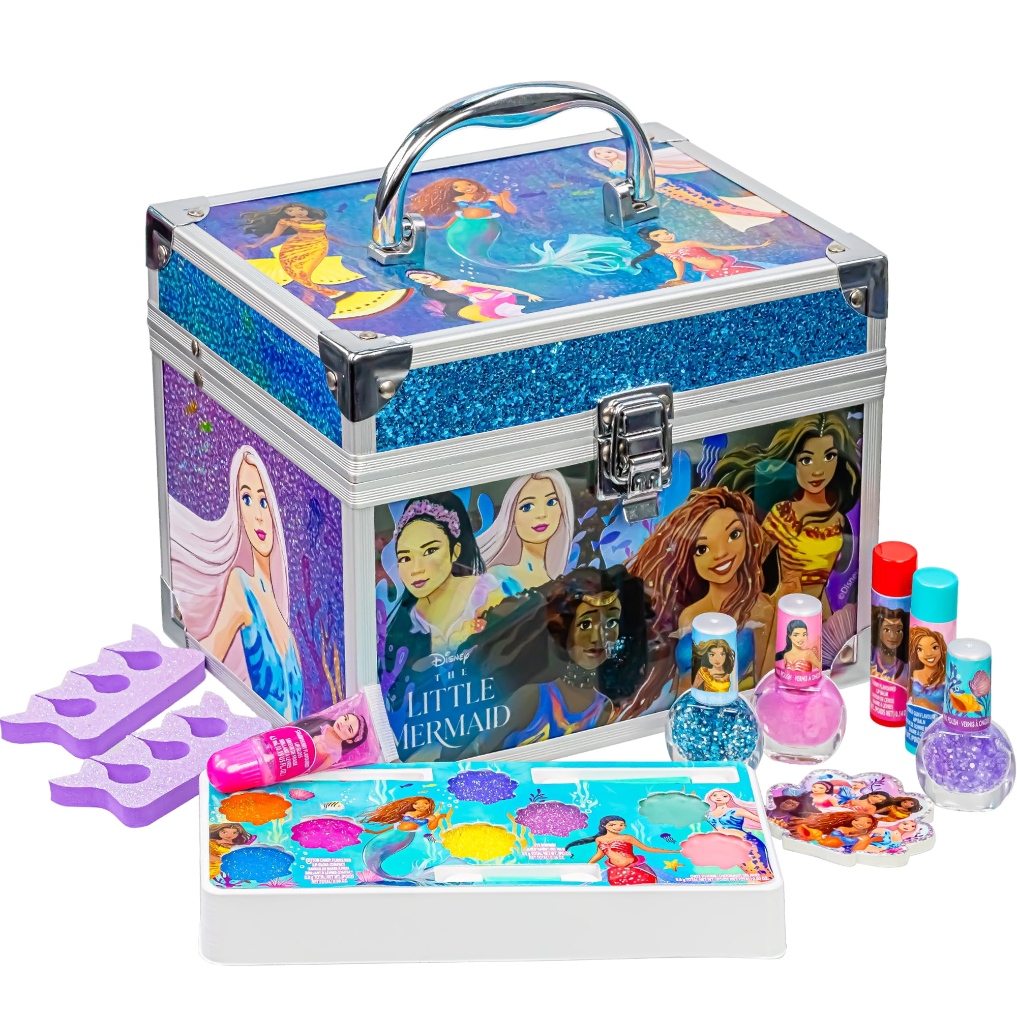 Disney Princess Little Mermaid Train Case Pretend Play Makeup Set for ...