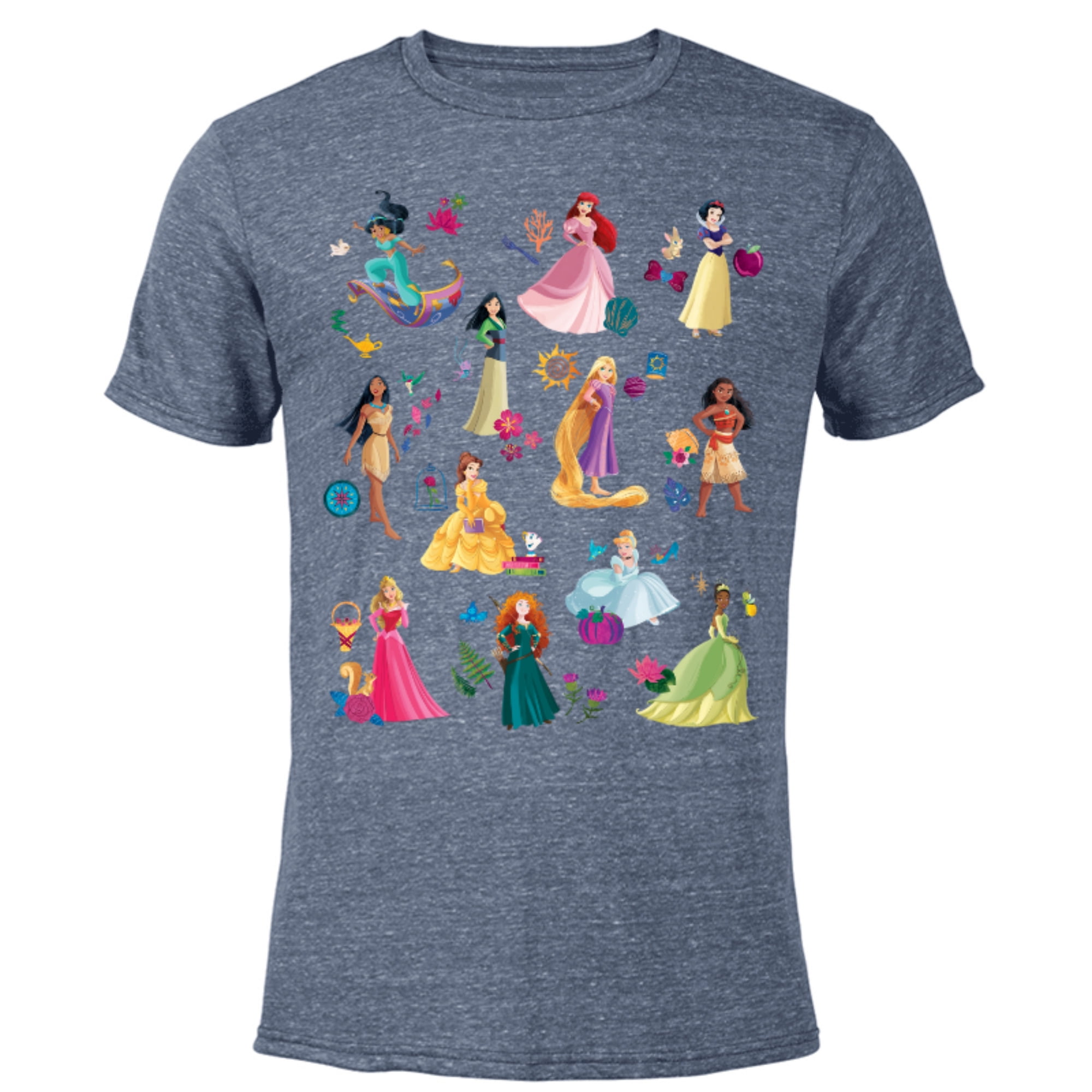 Disney Princess Magical Print - Short Sleeve Blended T-Shirt for Adults ...