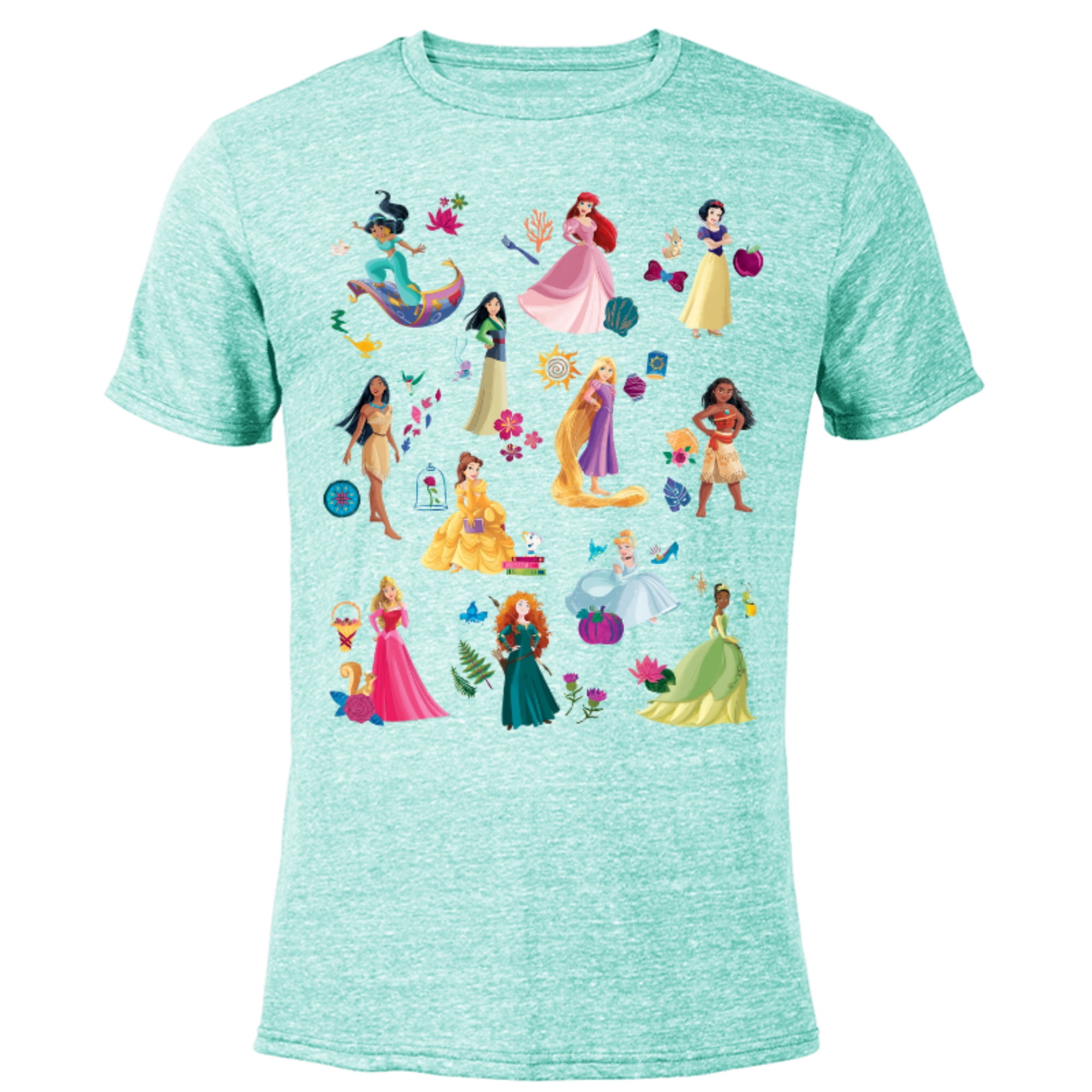 Disney Princess Magical Print - Short Sleeve Blended T-Shirt for Adults ...