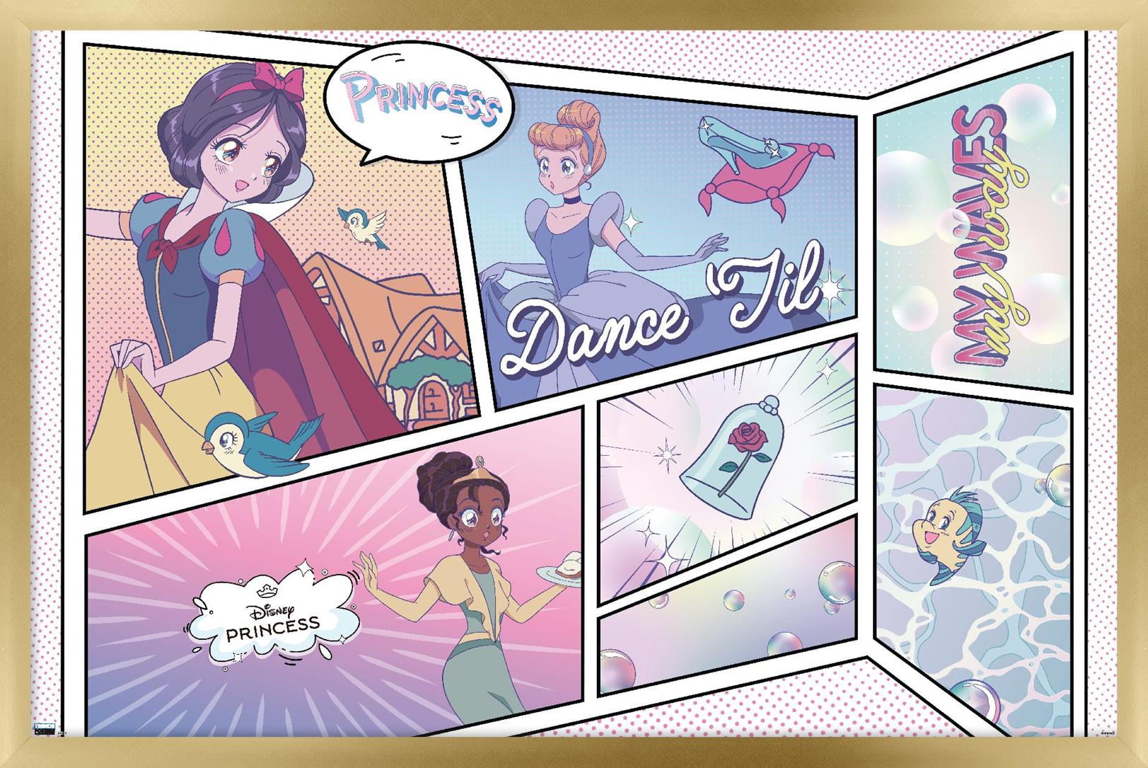Disney Princess: Manga - Panels Wall Poster, 22.375" x 34" Framed ...