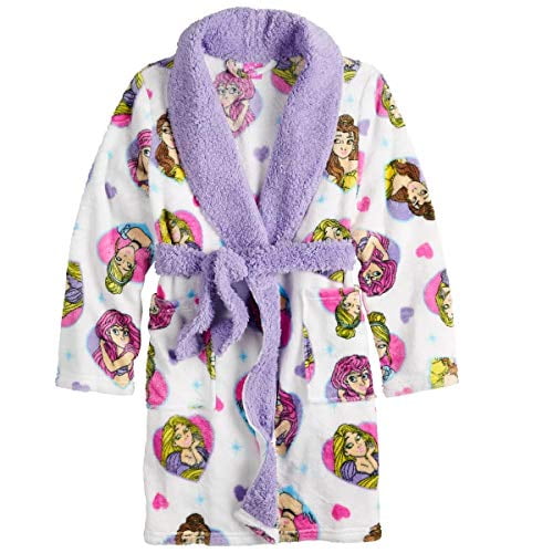 Disney Princess Minky Fleece Purple Shawl Bathrobe, Robe (Size 8 ...