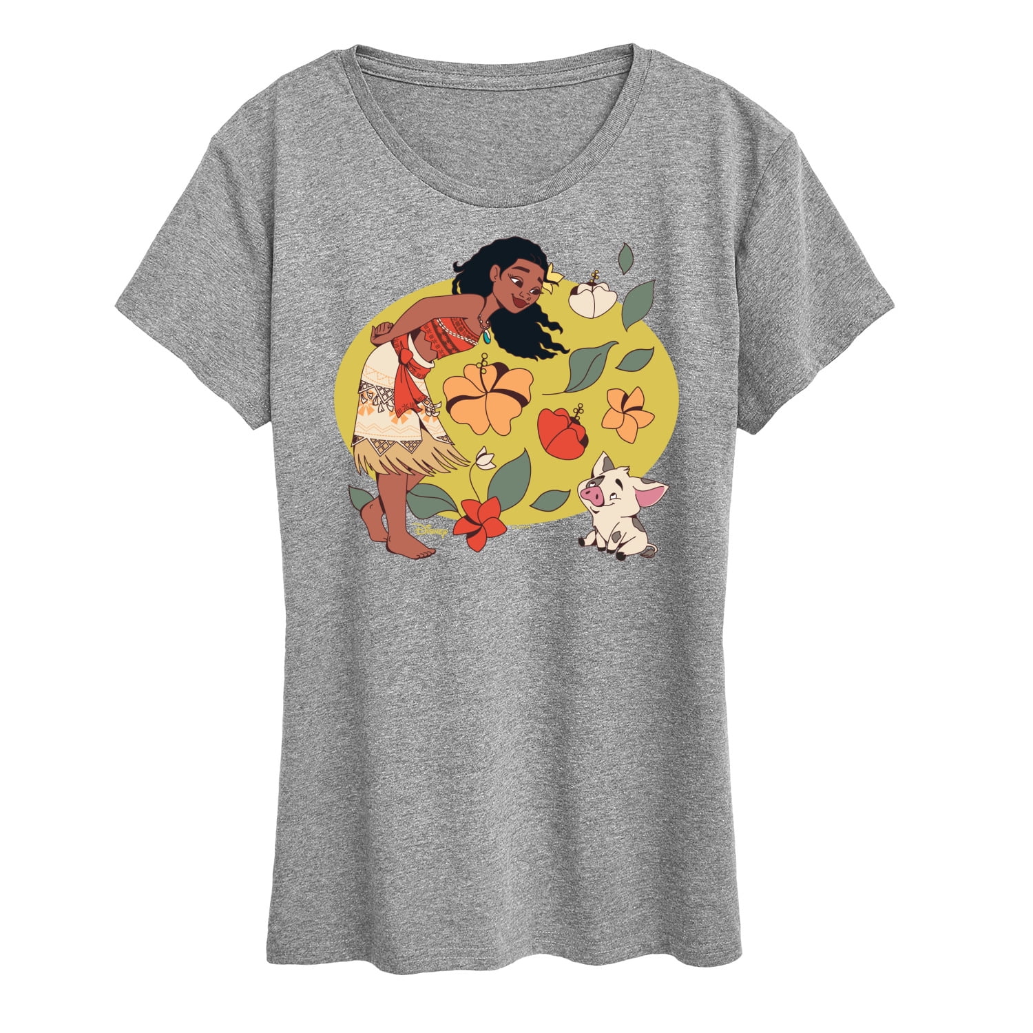 Disney Princess - Moana And Pua - Women's Short Sleeve Graphic T-Shirt ...