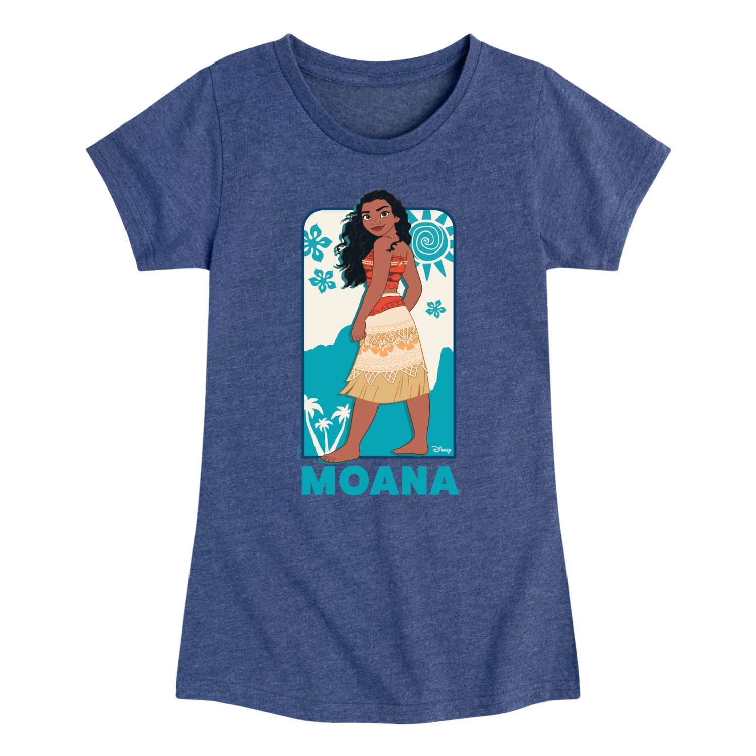 Disney Princess - Moana Full Body Portrait - Girls Fitted Short Sleeve ...