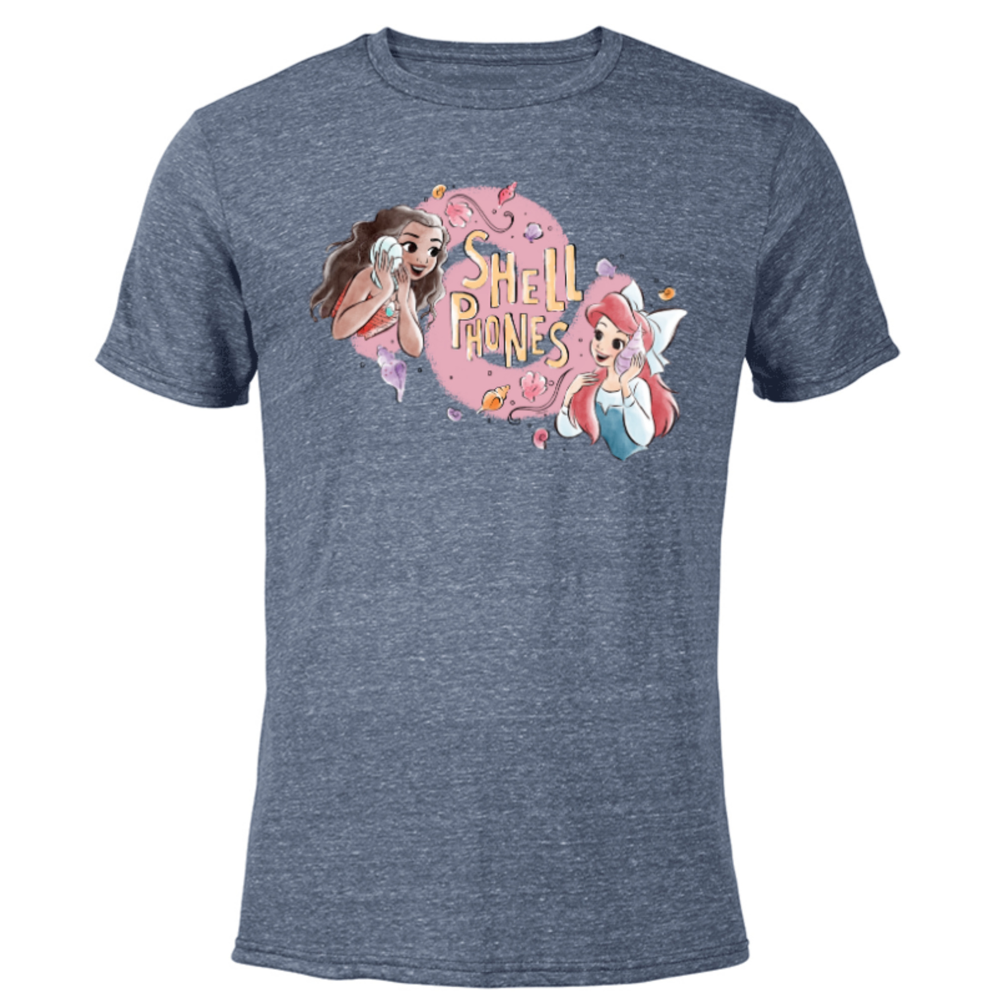 Disney Princess Moana and Ariel Shell Phones - Short Sleeve Blended T ...