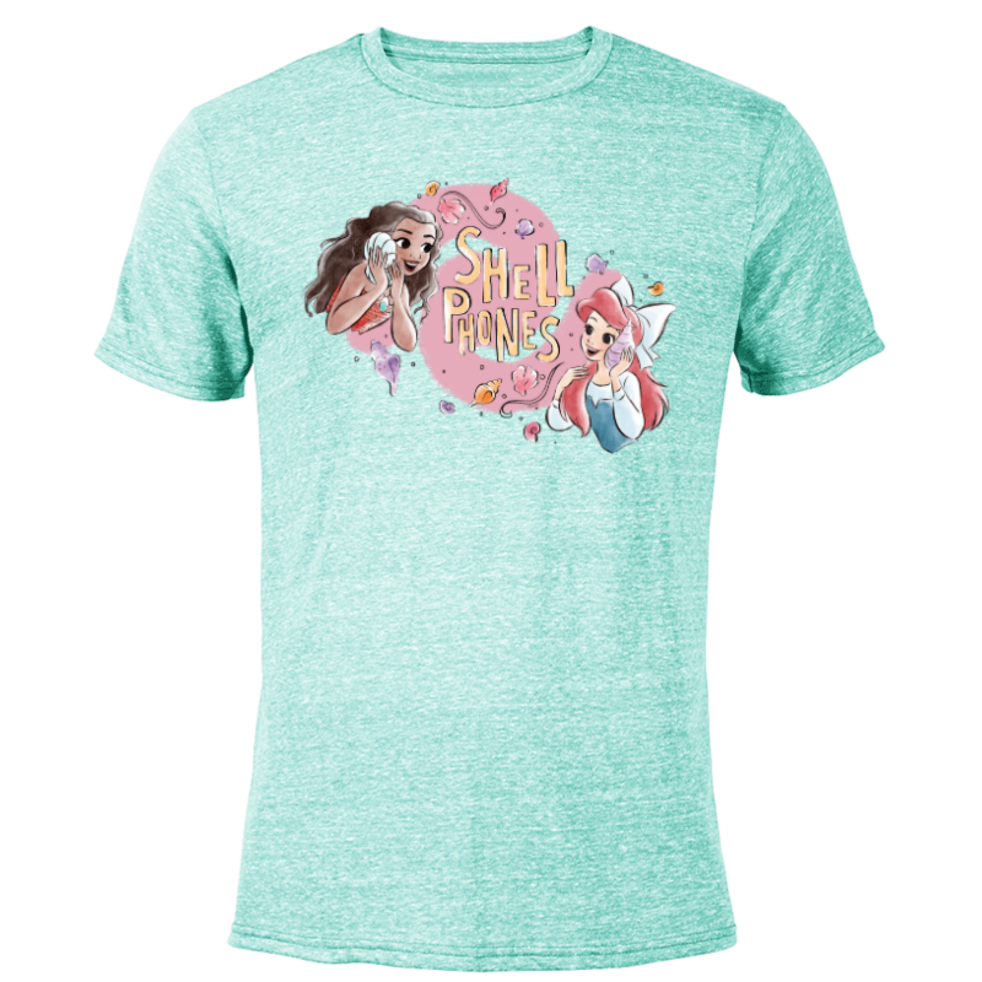 Disney Princess Moana and Ariel Shell Phones - Short Sleeve Blended T ...