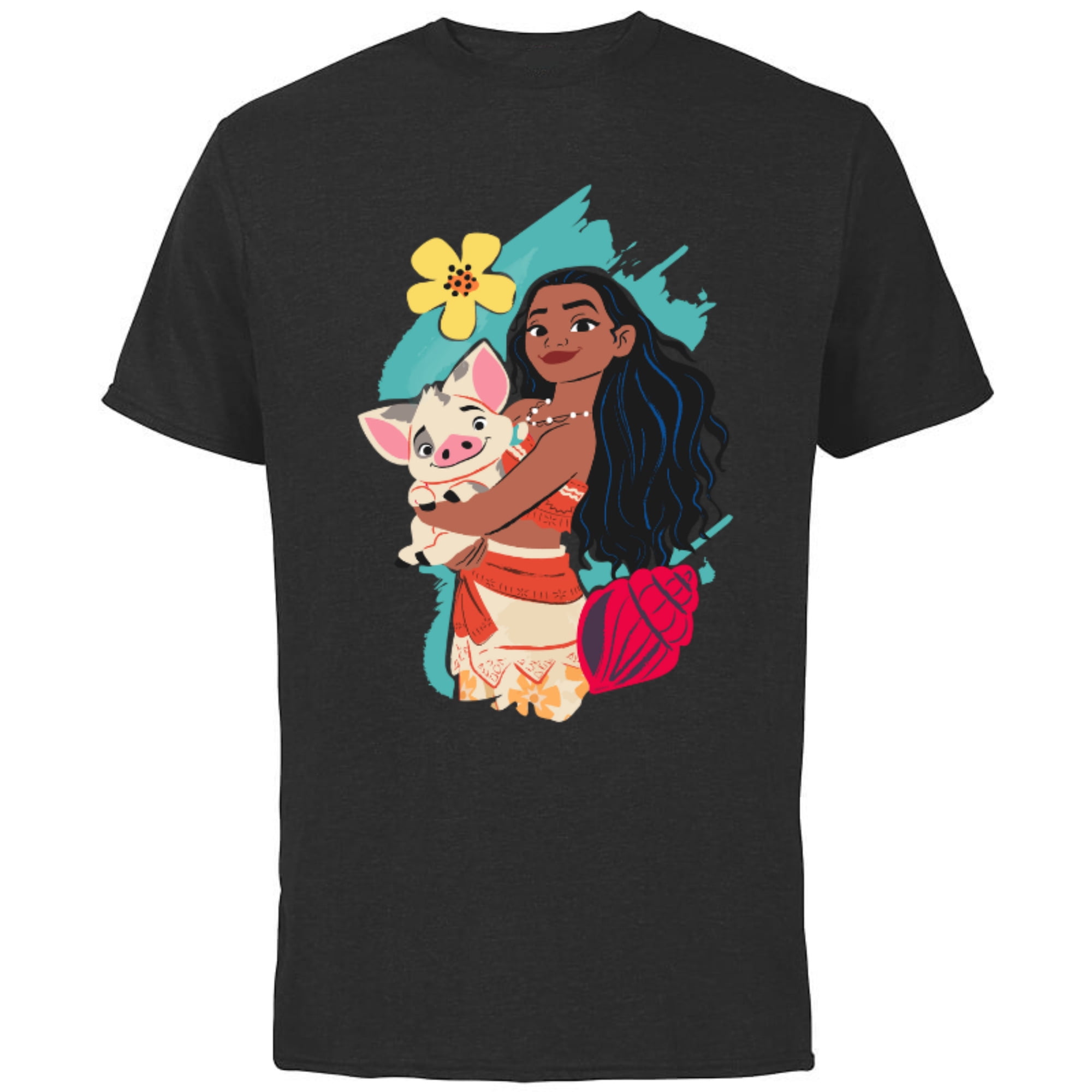 Disney Princess Moana and Pua Seashell - Short Sleeve Cotton T-Shirt ...