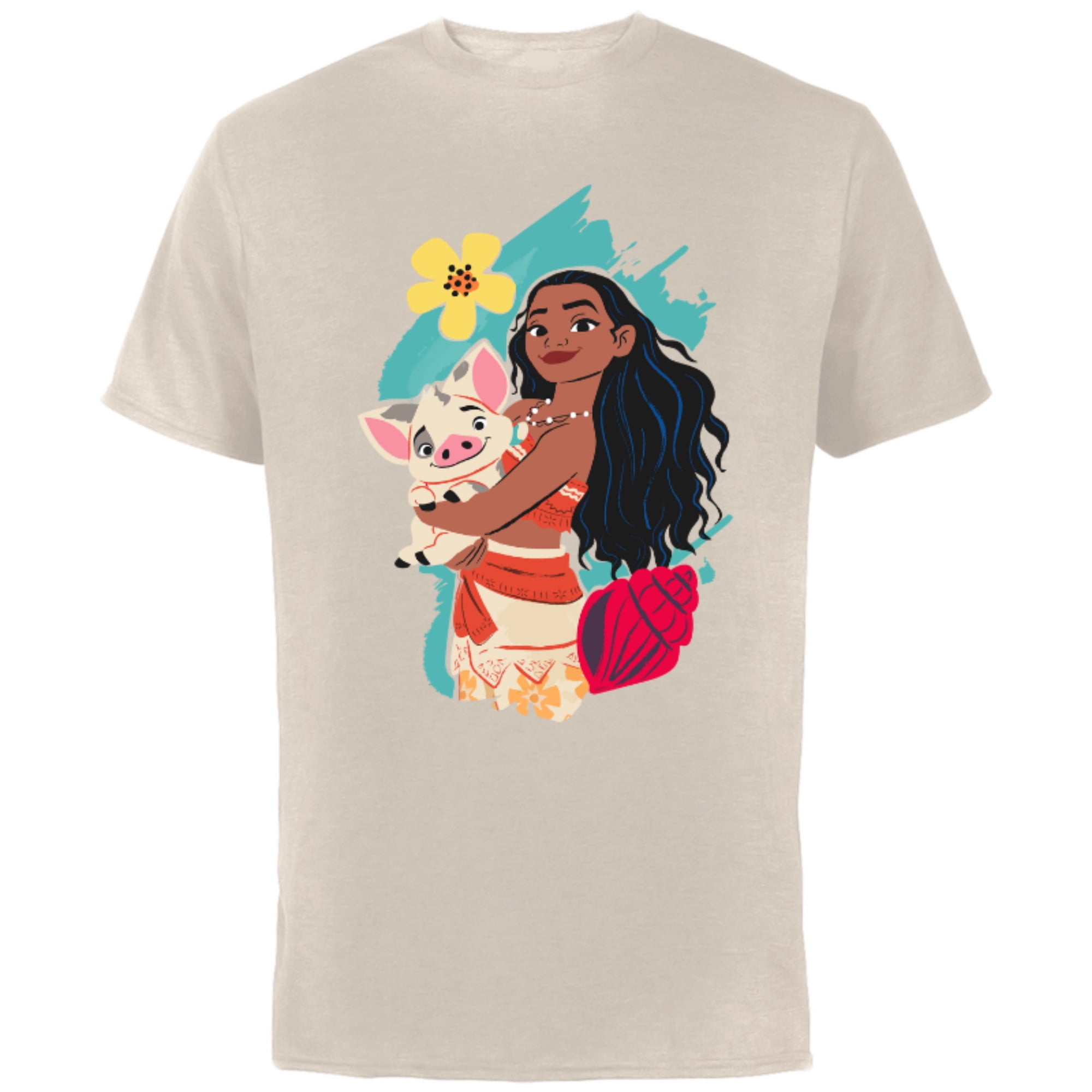 Disney Princess Moana and Pua Seashell - Short Sleeve Cotton T-Shirt ...