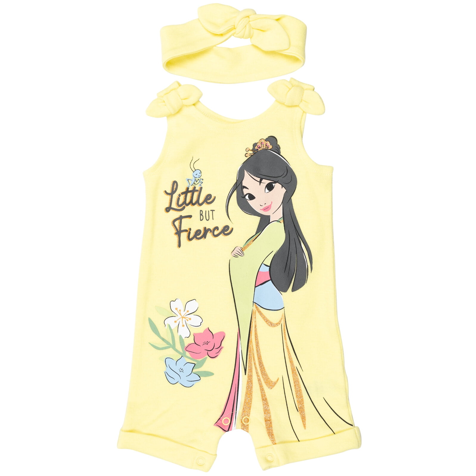 Disney Princess Mulan Infant Baby Girls Romper and Headband Newborn to ...