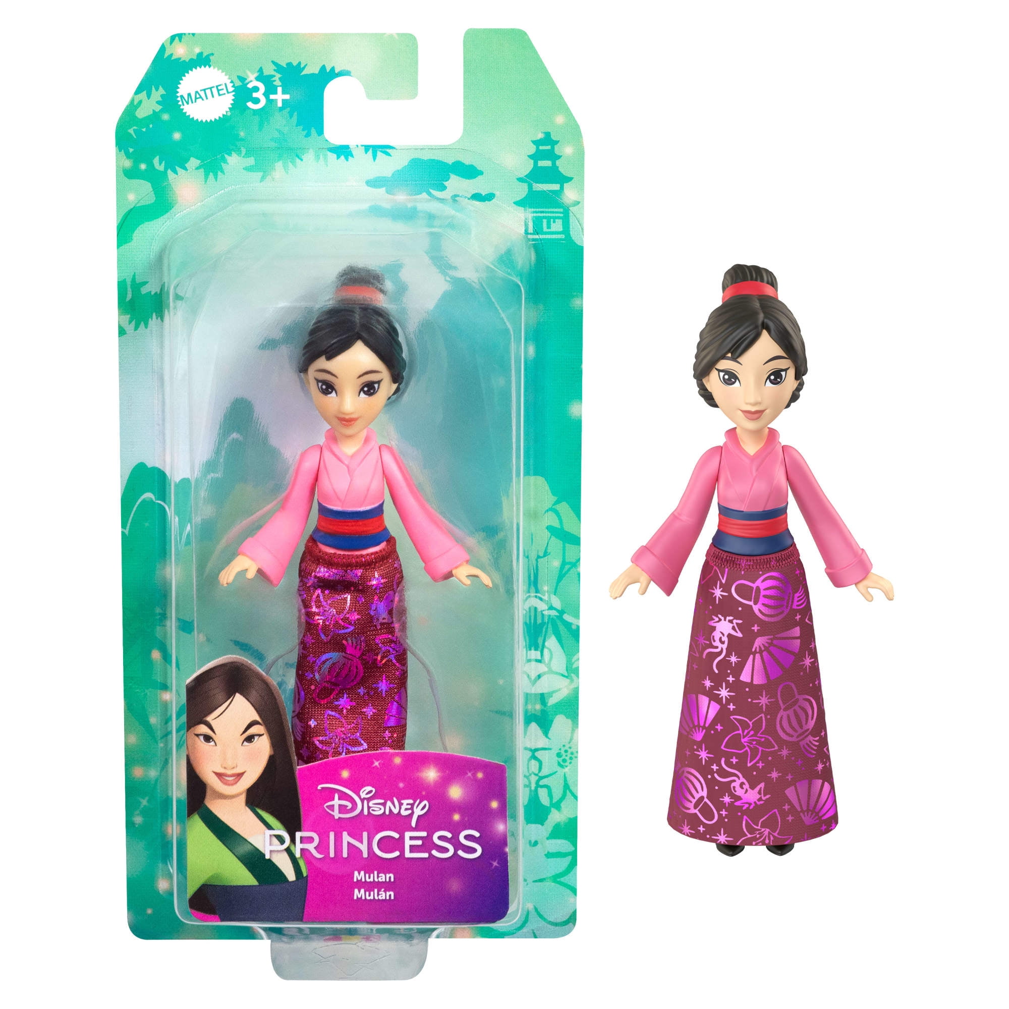 Disney Princess Mulan Posable Small Doll with Removable Skirt, Inspired ...