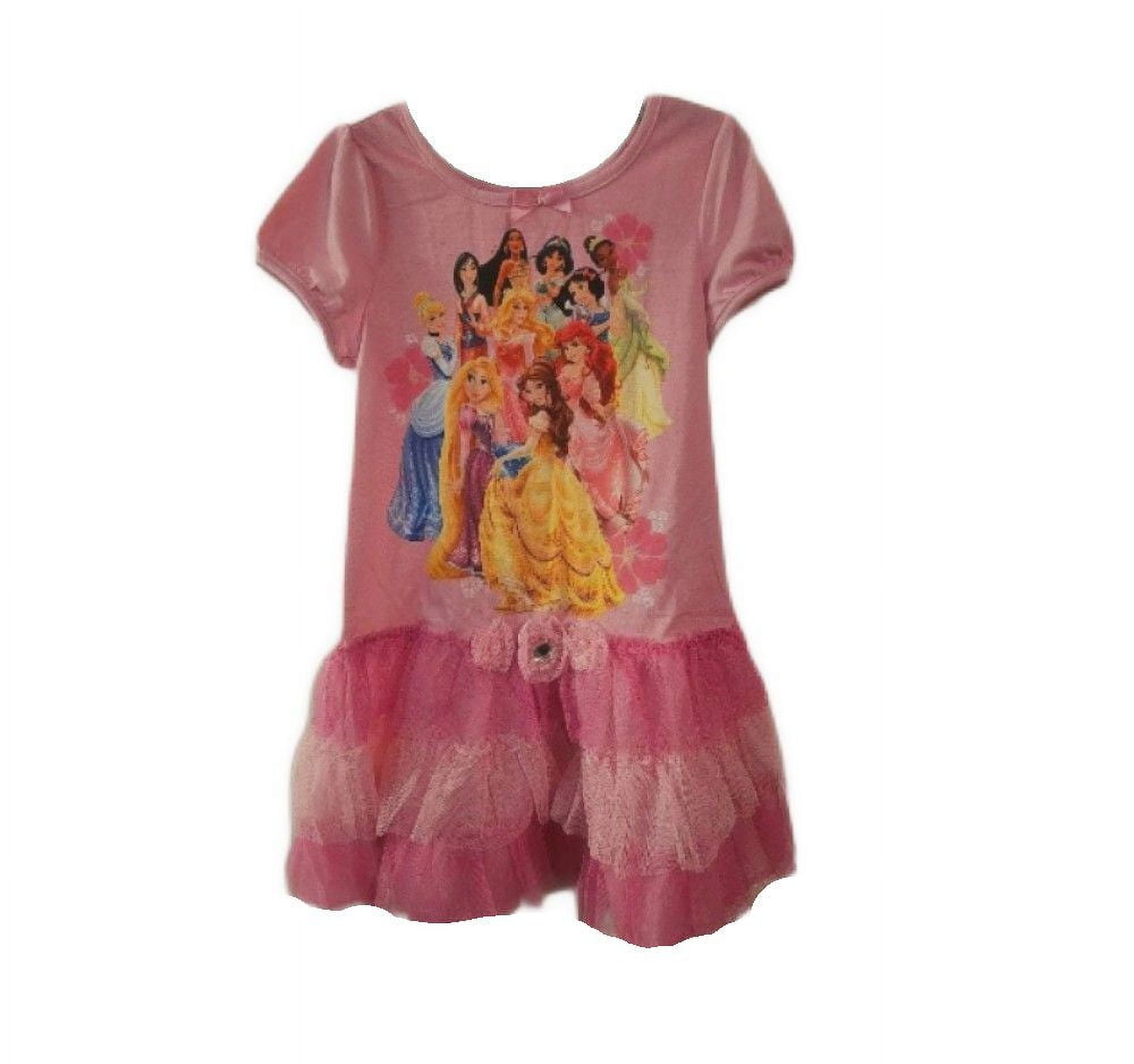 Disney Princess Multi-Characters Pink Tulle Tiered Tutu Nightgown, Gown ...