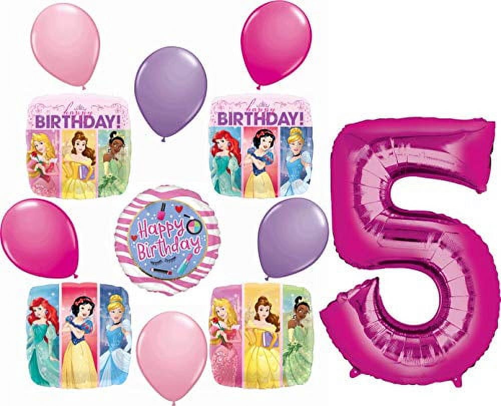 Disney Princess Party Supplies 5th Birthday 12 piece Balloon bouquet ...