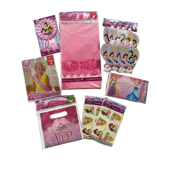 Disney Princess Party Supply Kit for up to 8 guests with Invites/Thank ...