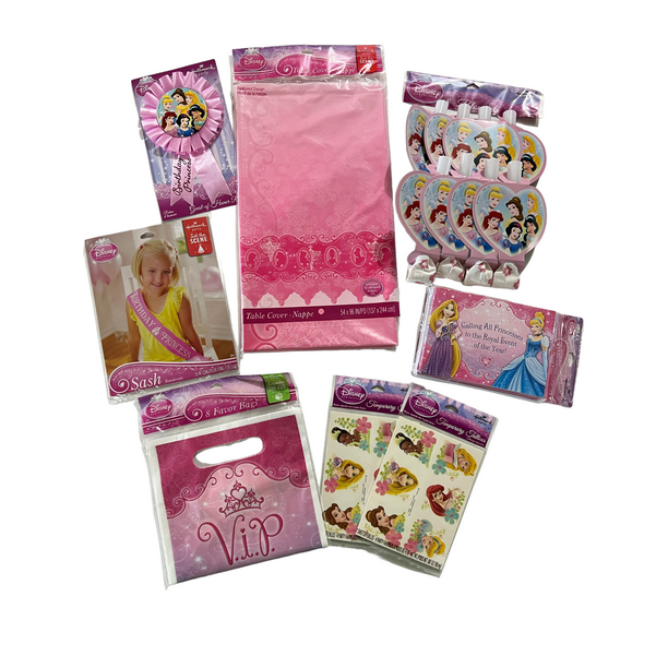 Disney Princess Party Supply Kit for up to 8 guests with Invites/Thank ...