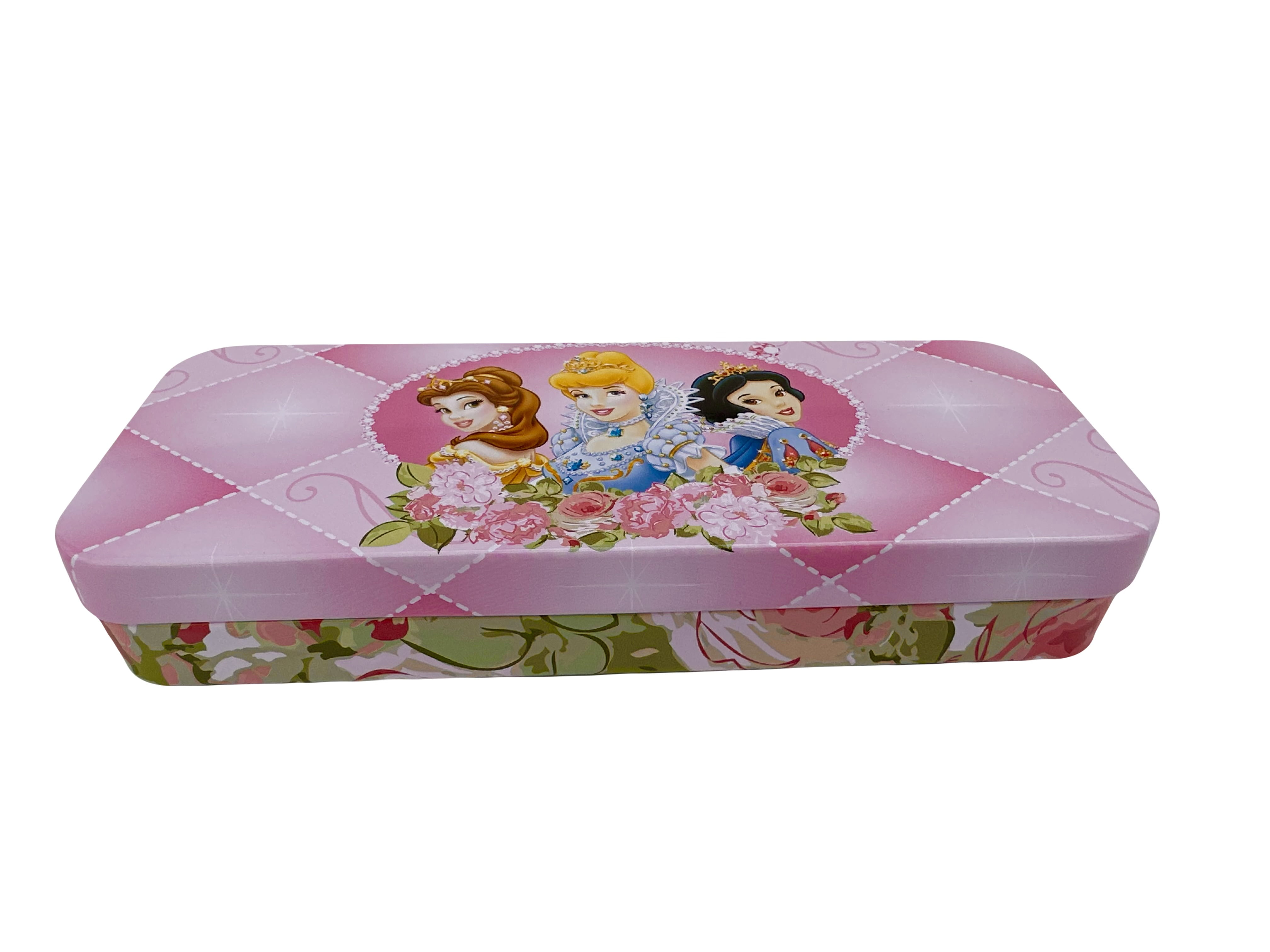 Disney Princess Pencil Case - Pink Rose Portrait Tin Pencil Box ...