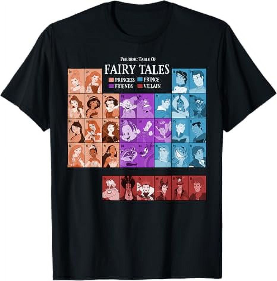 Disney Princess Periodic Table Fairy Tales Graphic T-Shirt T-Shirt ...