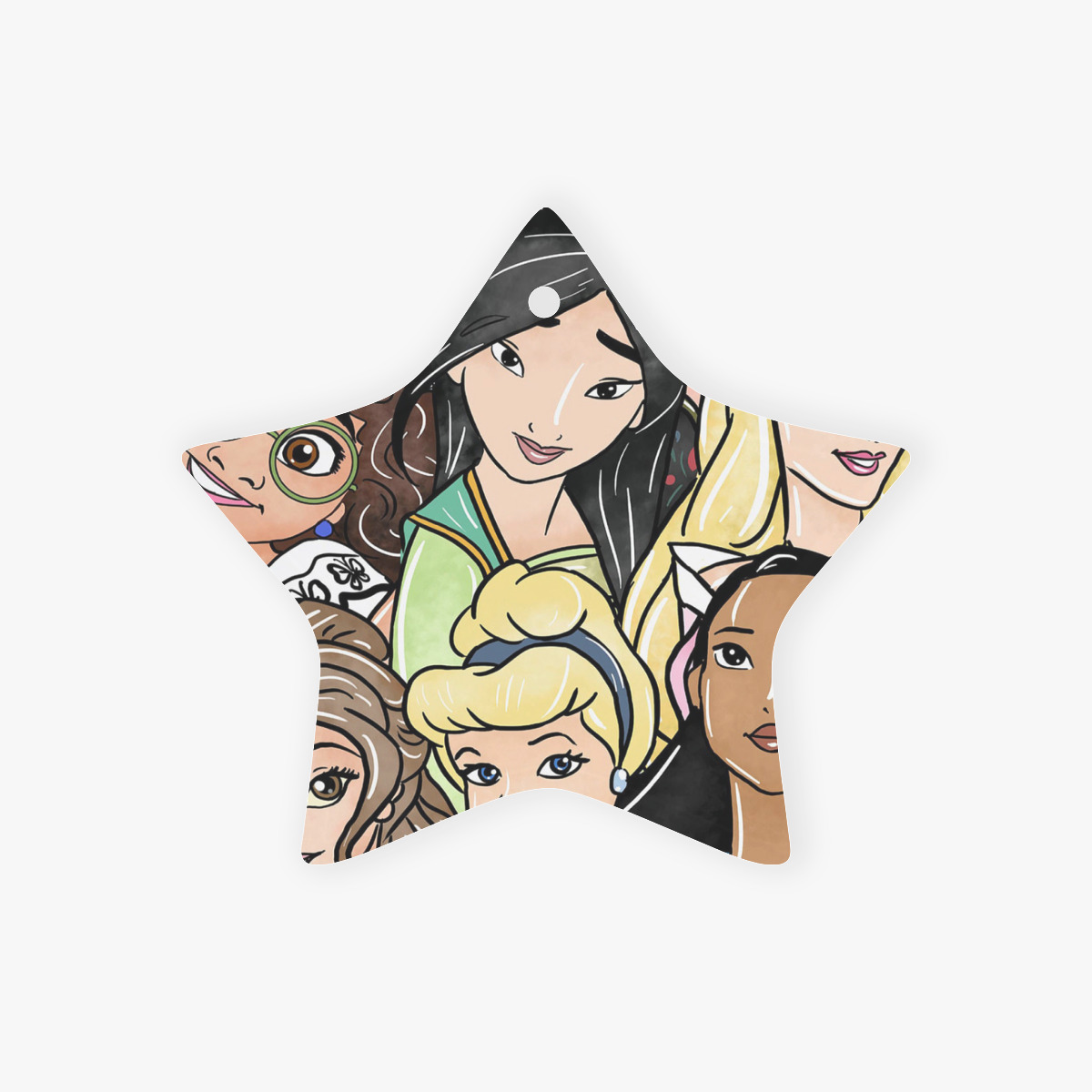 Disney Princess Personalized glazed ceramic star-shaped ornaments ...