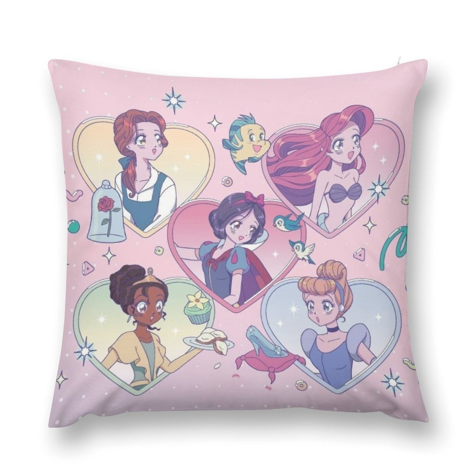 Disney Princess Pillowcase Cartoon Anime for Living Room Bedroom Office ...