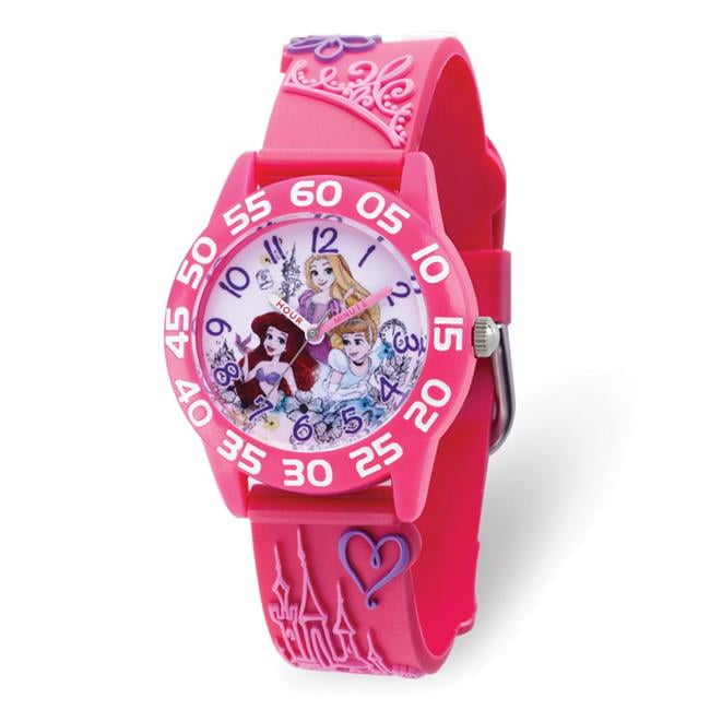 Disney Princess Pink 3D Strap Time Teacher Watch - Walmart.com