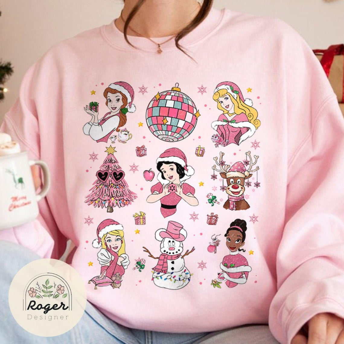Disney Princess Pink Christmas Shirt, Disney Girls Trip Mickeys Very ...