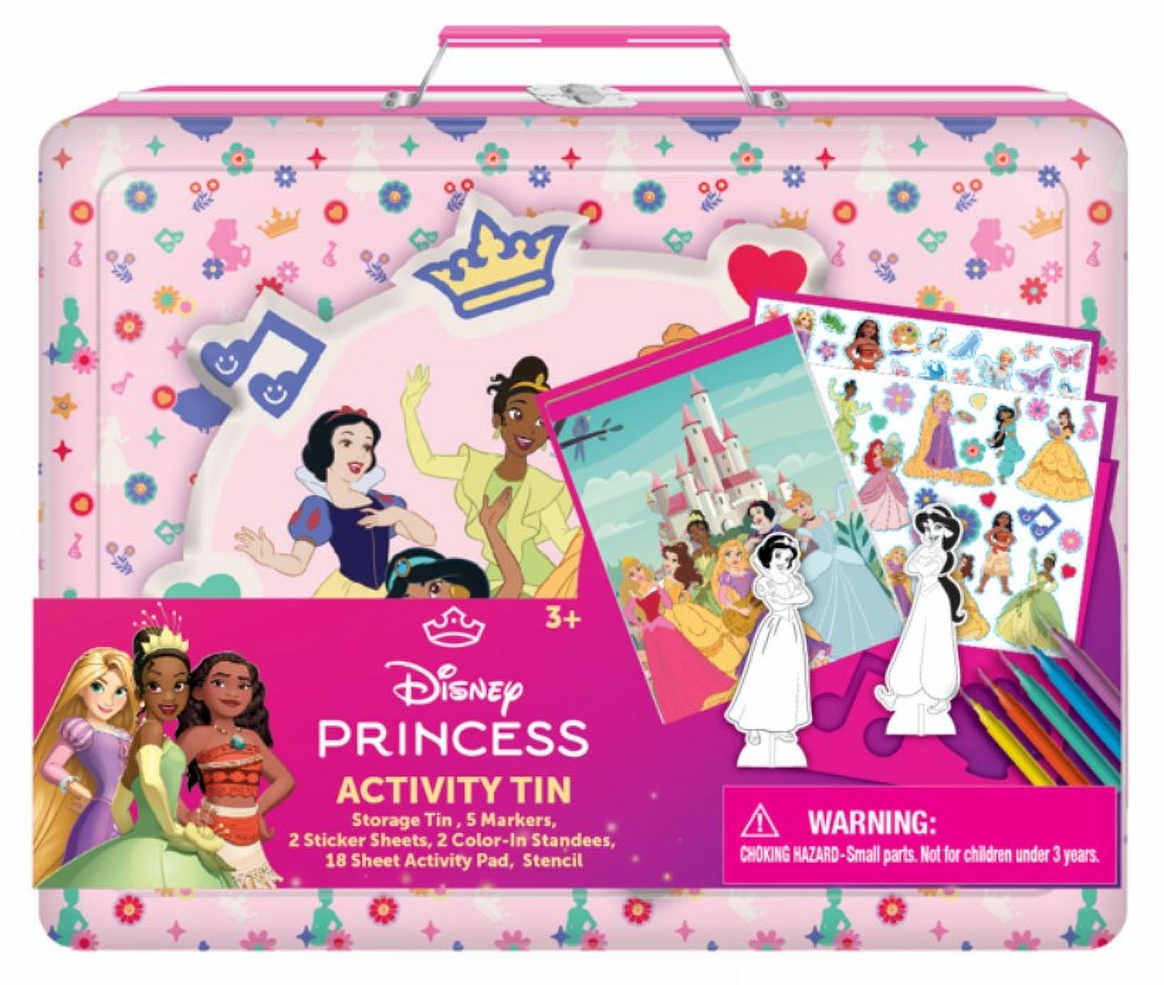 Disney Princess Pink Embossed Tin Activity Art Set, 14 Pieces - Walmart.com