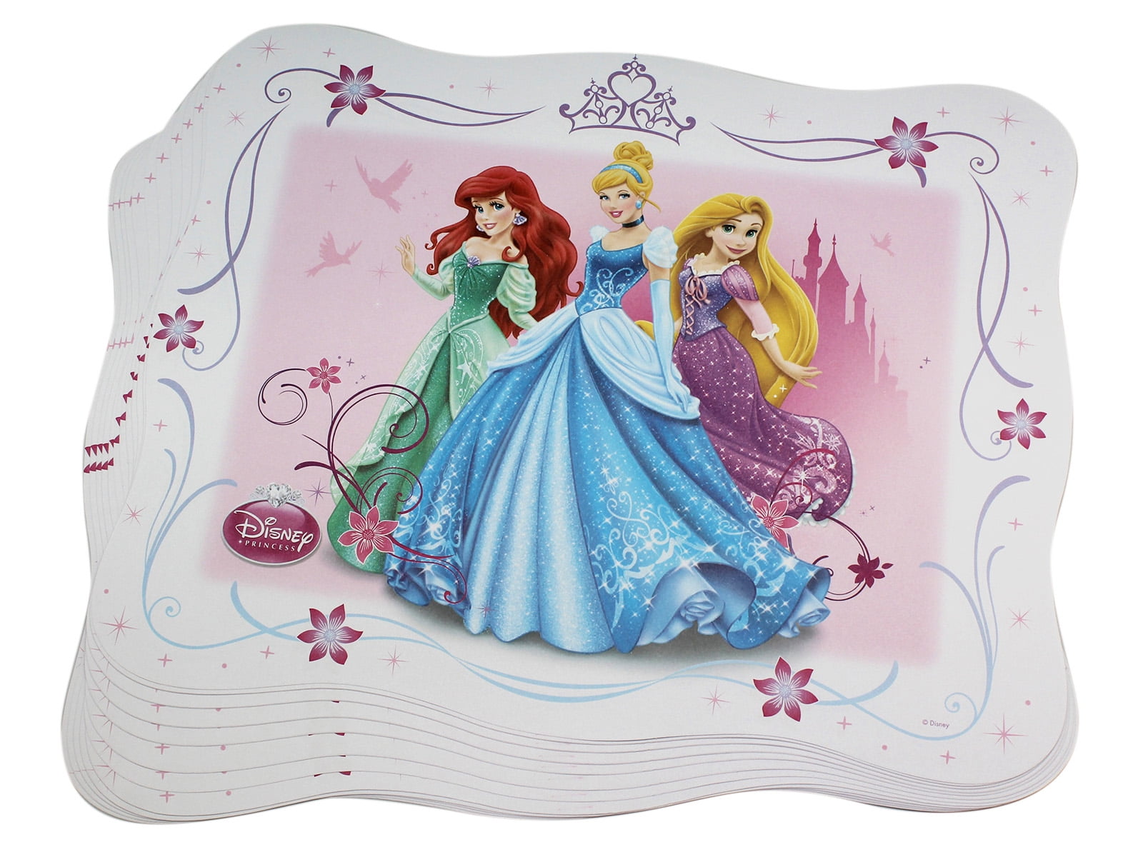 Disney Princess Kids Character Table Placemat Set - 12 Pink Paper ...