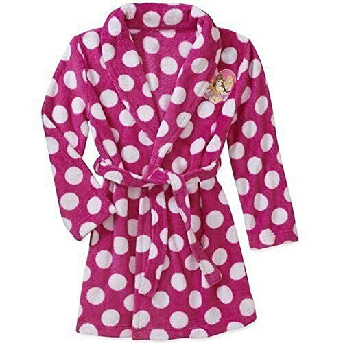 Disney Princess Pink Polka Dot Fleece Bathrobe, Robe (Size 7/8 ...