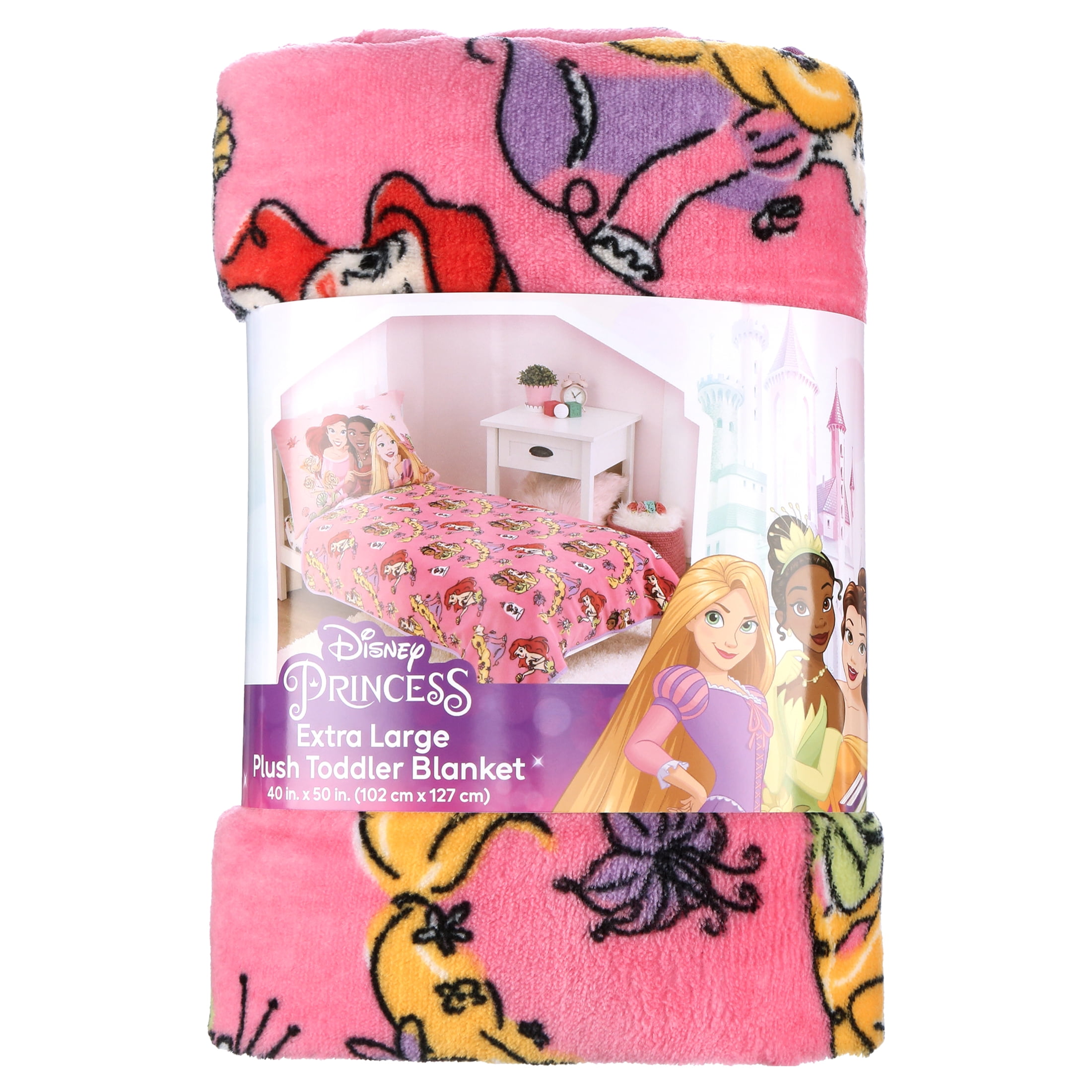 Disney Princess Plush Toddler Throw Blanket, 40"x50", Pink - Walmart.com