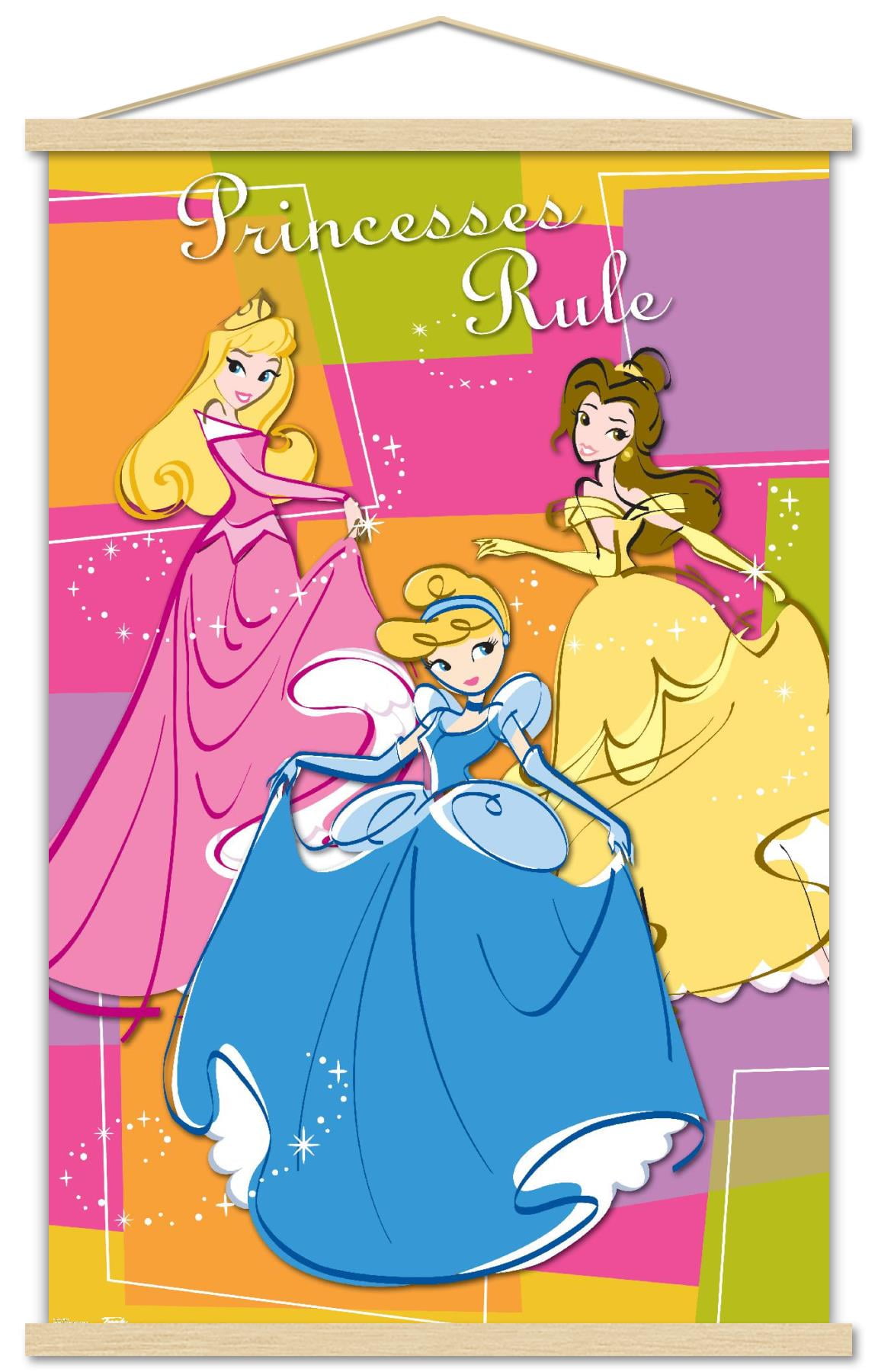 Disney Princess - Princess Rule Wall Poster with Wooden Magnetic Frame ...