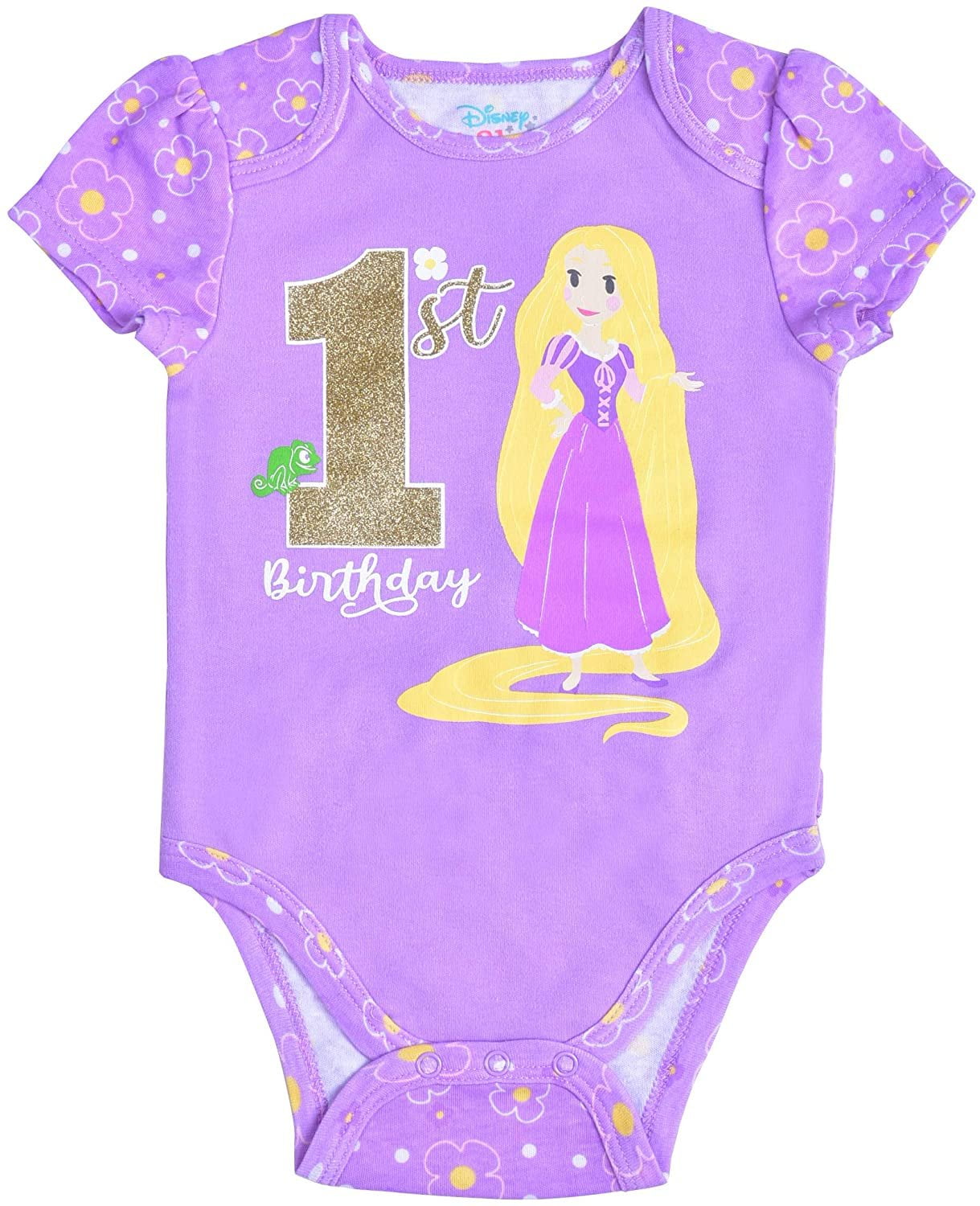 Disney Princess Rapunzel Baby Girls Tangled Short Sleeve First Birthday ...