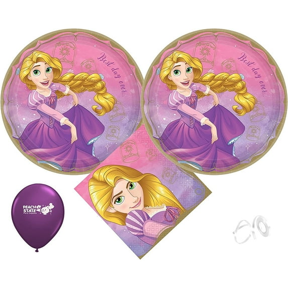 Disney Princess Rapunzel Birthday Party Supplies Pack with Rapunzel ...