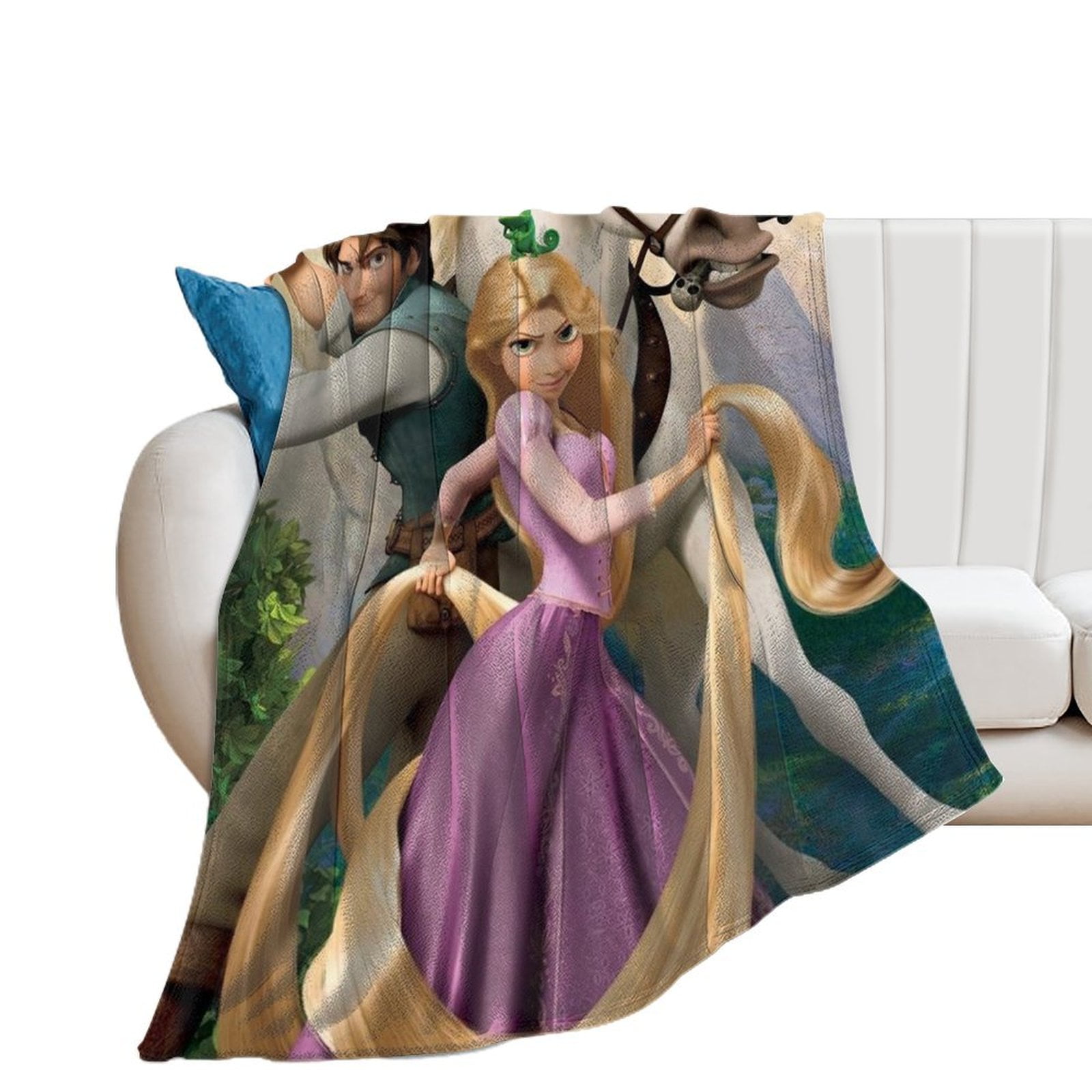 Disney Princess Rapunzel Cartoon Flannel Blanket Sofa Nap Blanket Warm ...